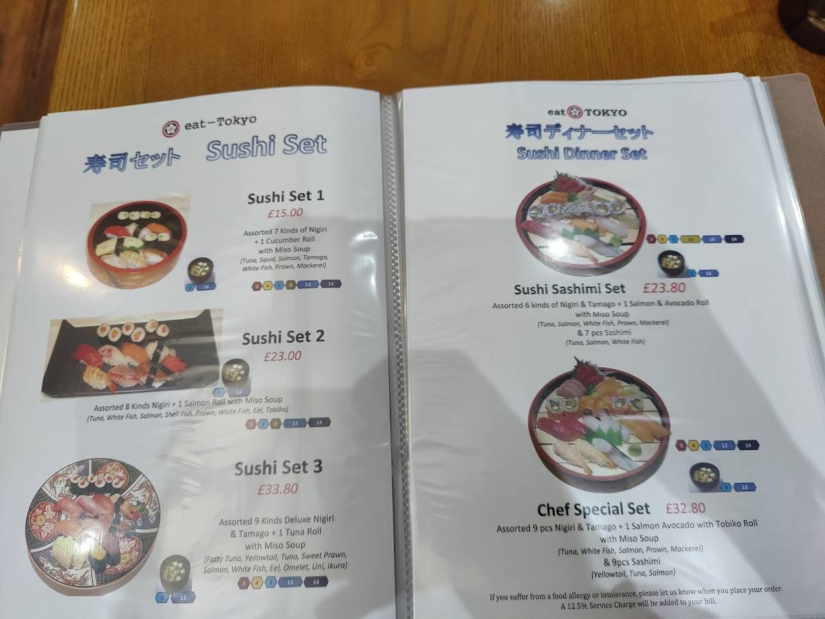 Menu at Eat Tokyo (Soho) restaurant, London, 16 Old Compton St