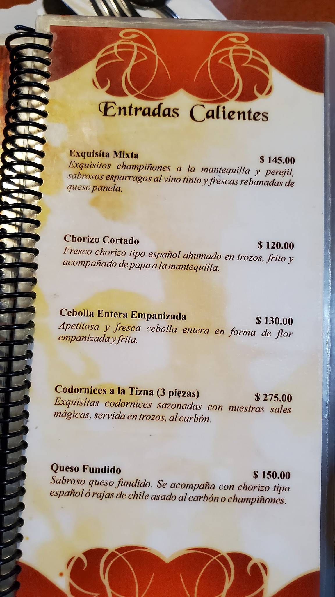 Carta del restaurante El Potrero Carnes, Tijuana