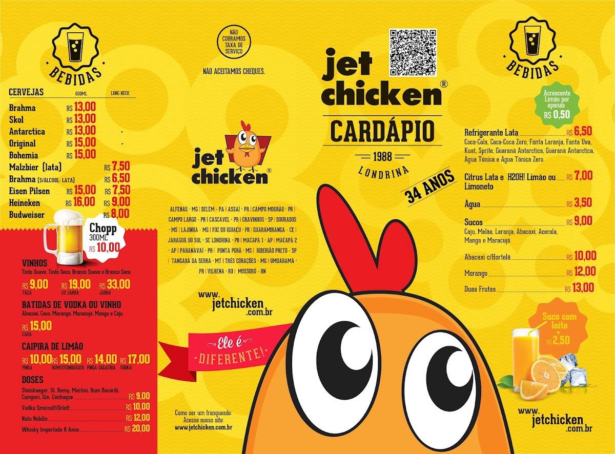 Menu em Frango Frito - Jet Chicken - Antigo Av. Maringa restaurante ...