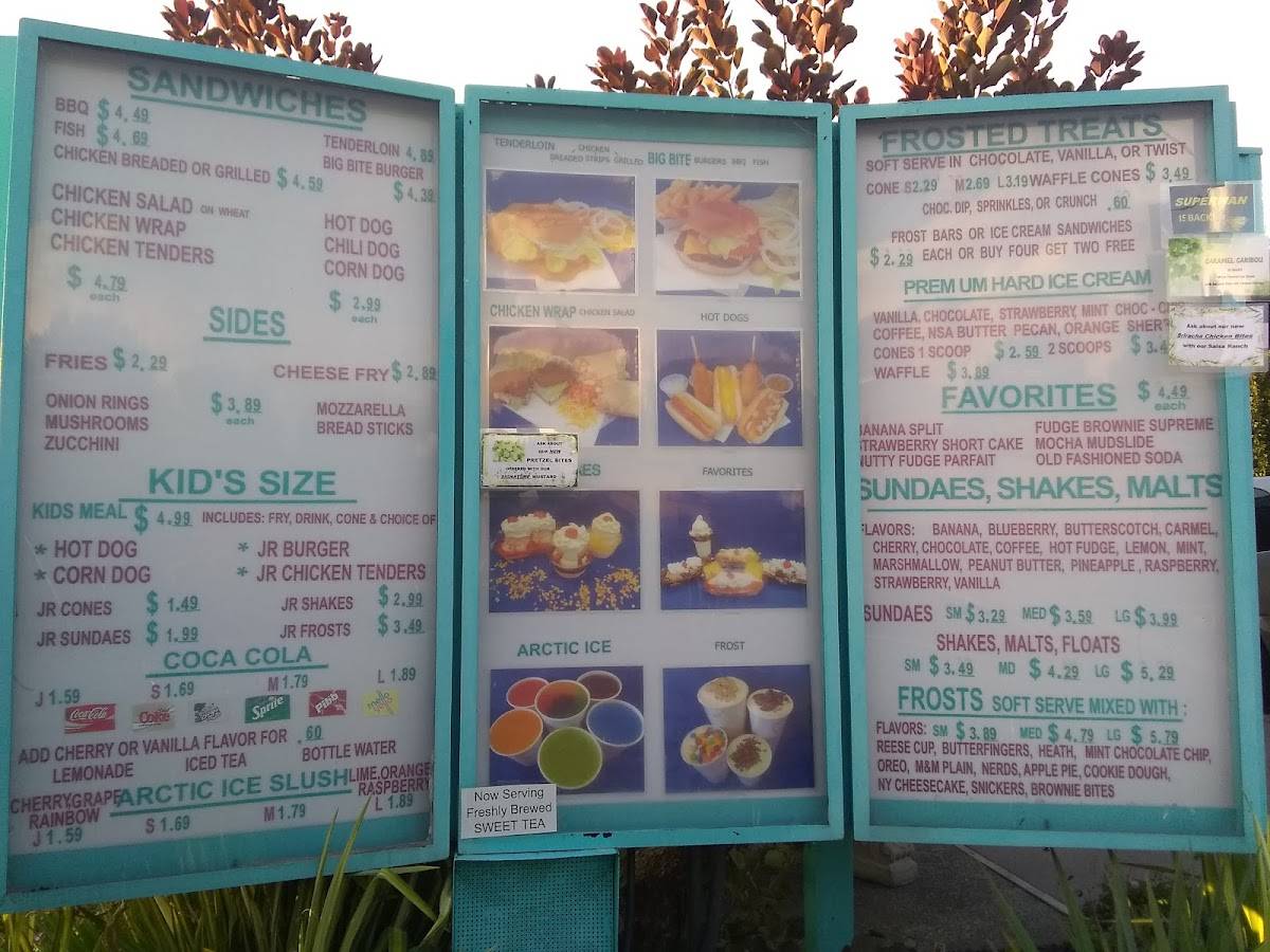 Menu at Frost Bite restaurant, Avon