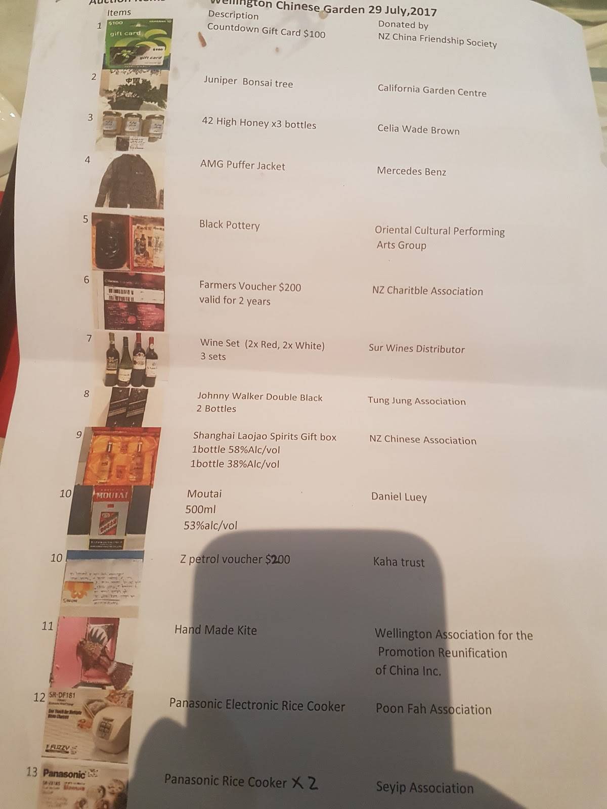 Menu at Grand Century restaurant, Wellington