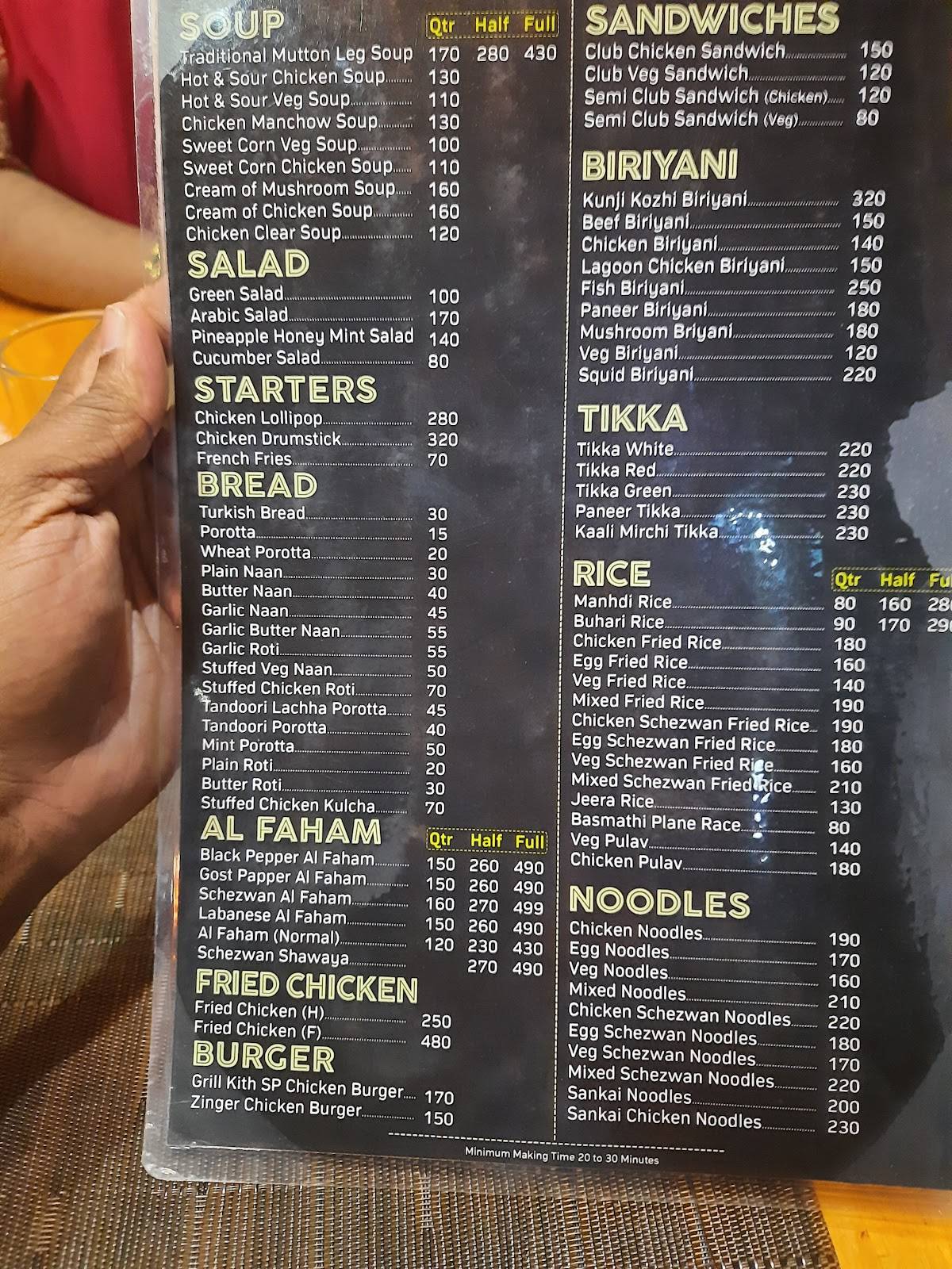 Menu at Grillkith resto &cafe, Perintalmanna