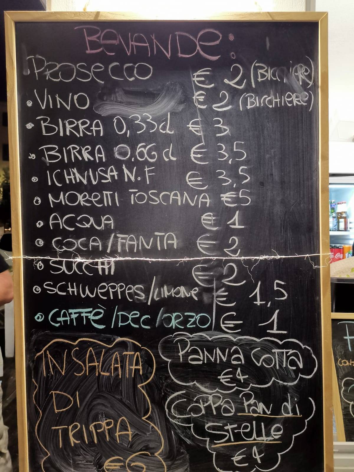 Menu da Il chiosco del Trippaio ristorante, Grosseto