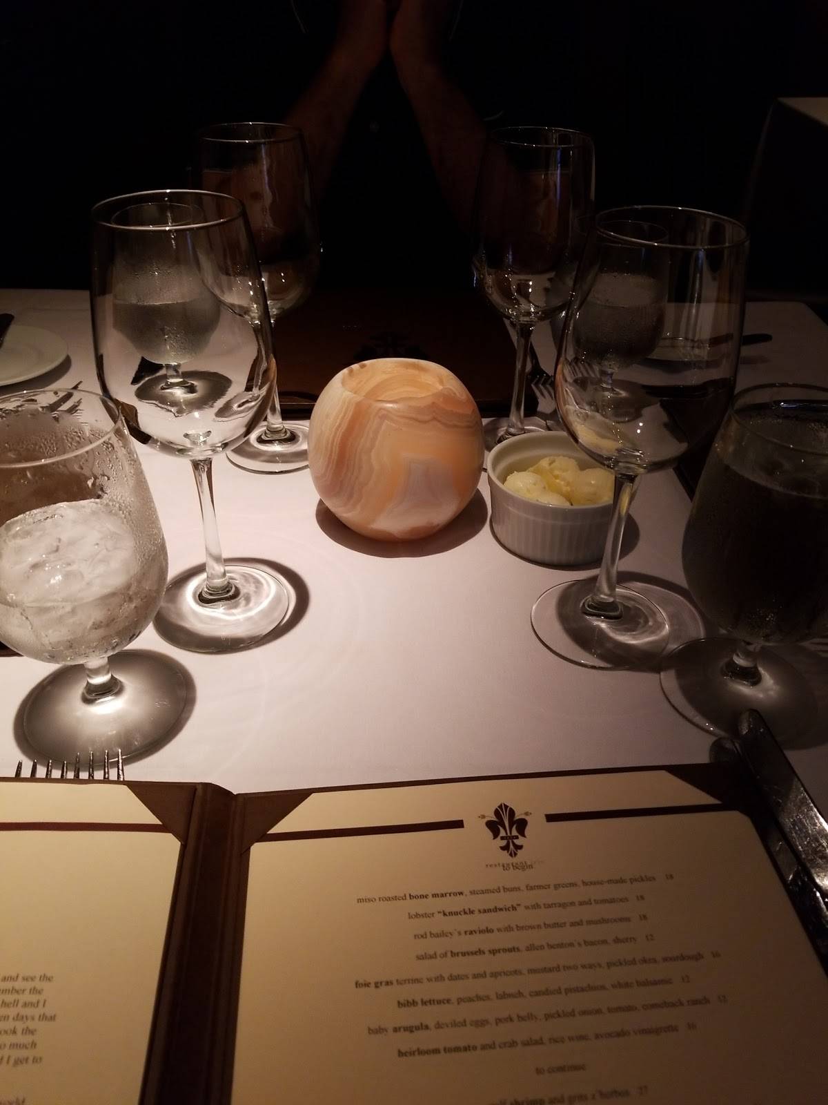 Menu at Iris restaurant, Memphis