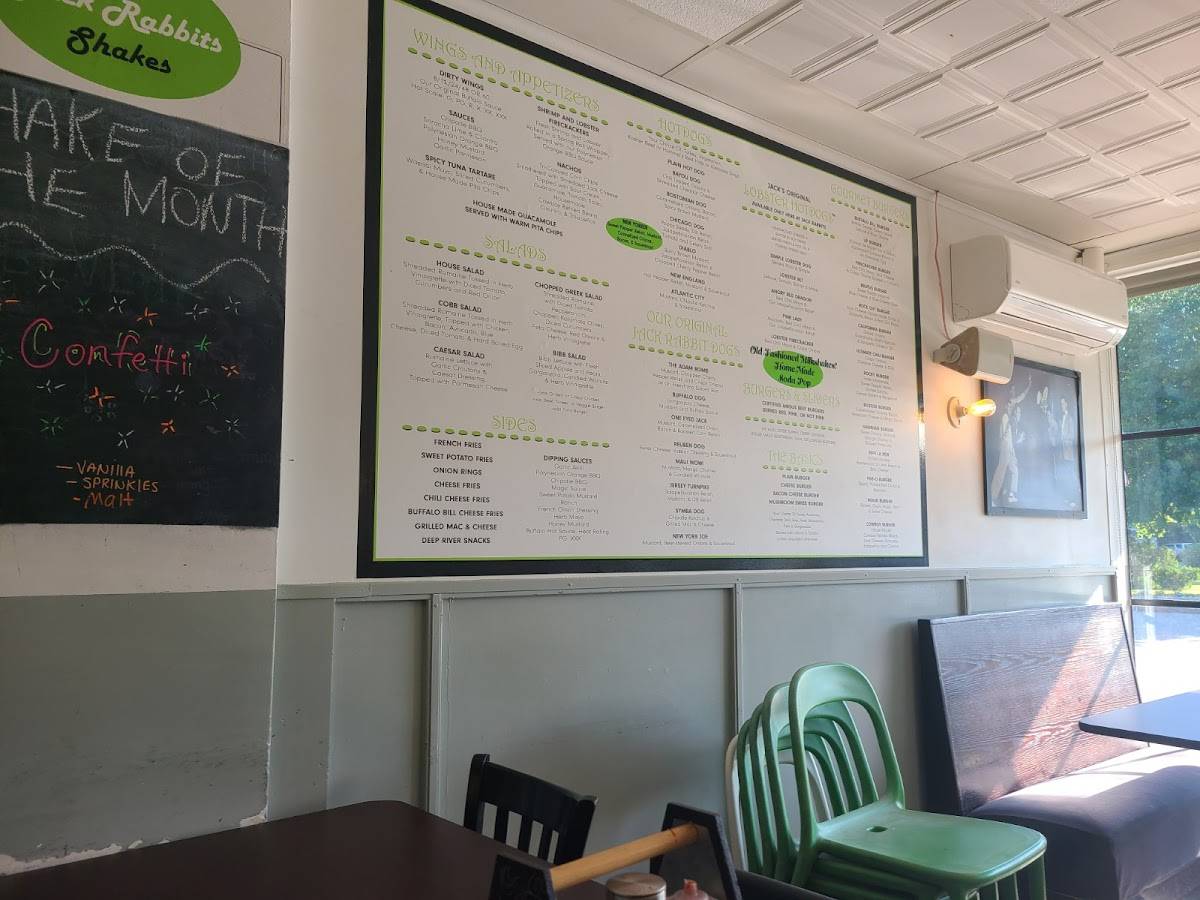 Menu at Jack Rabbit's Burgers, Wings and Things restaurant, Old Saybrook