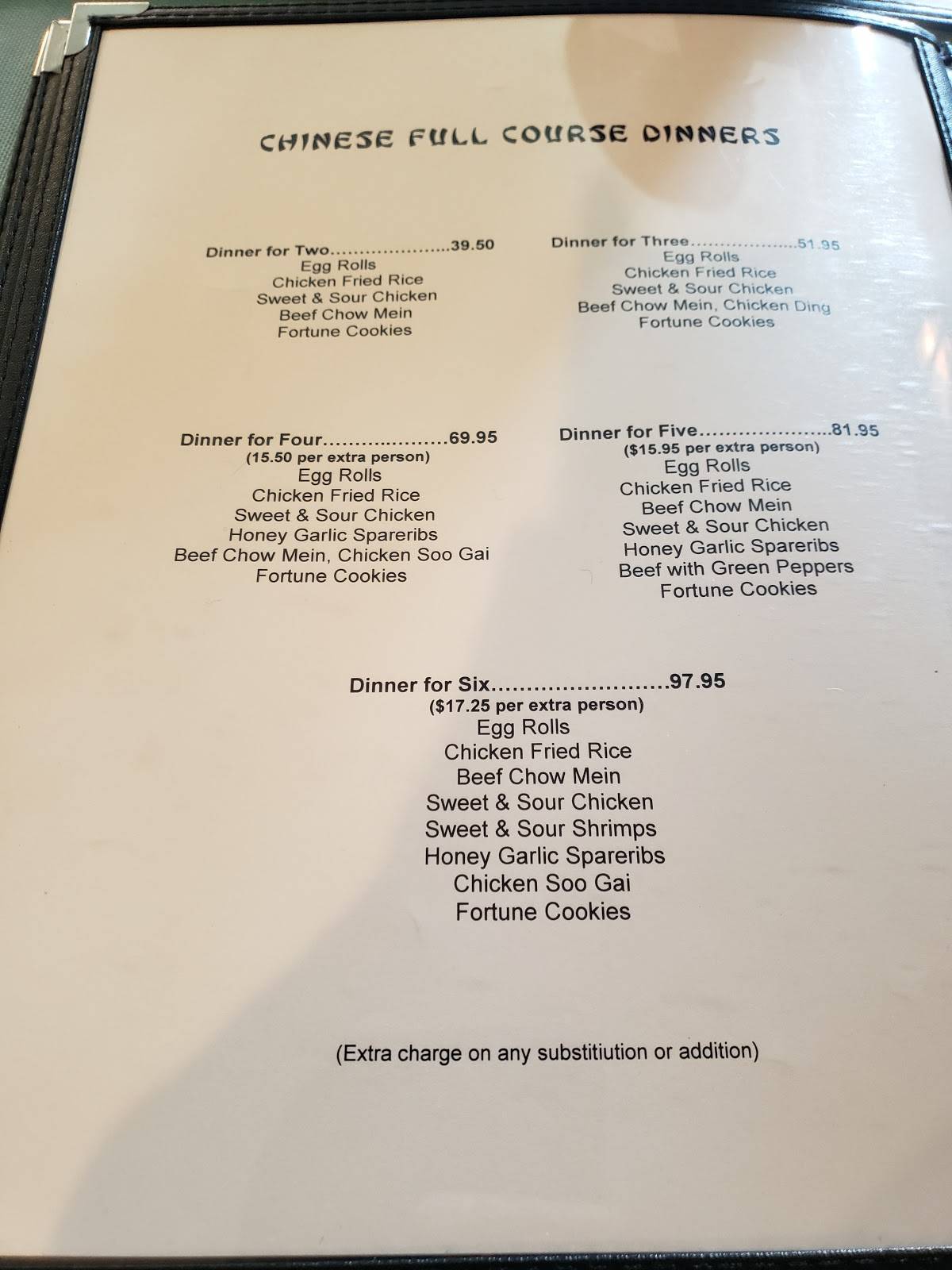 Menu at Jade Palace Restaurant, Springhill