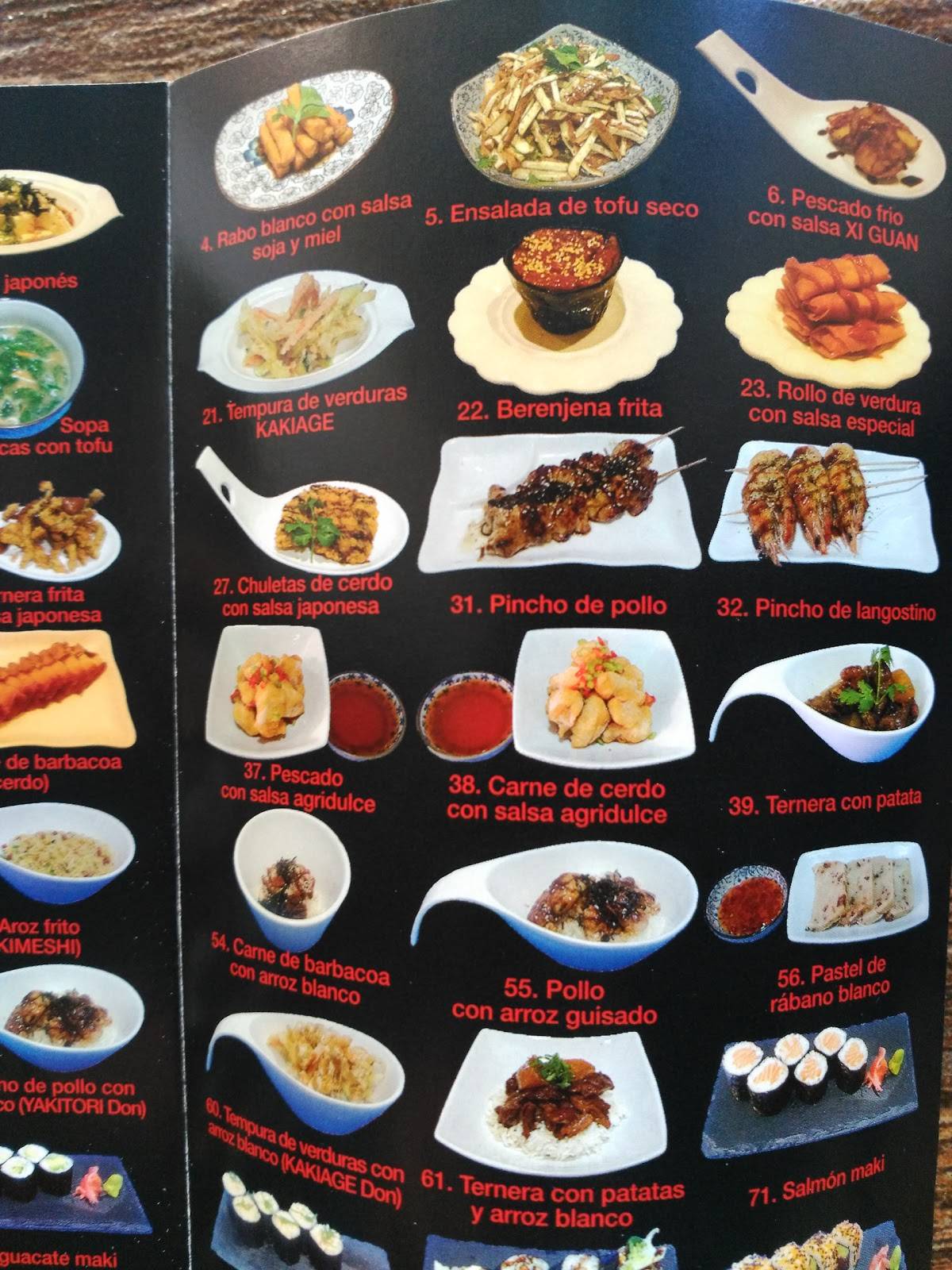 Menu at Restaurant Japones XIGUAN, Barcelona