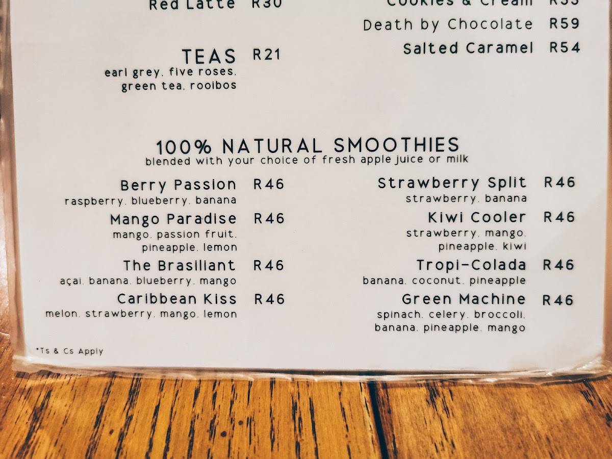 Menu at Jessica’s - Clearwater Mall restaurant, Roodepoort
