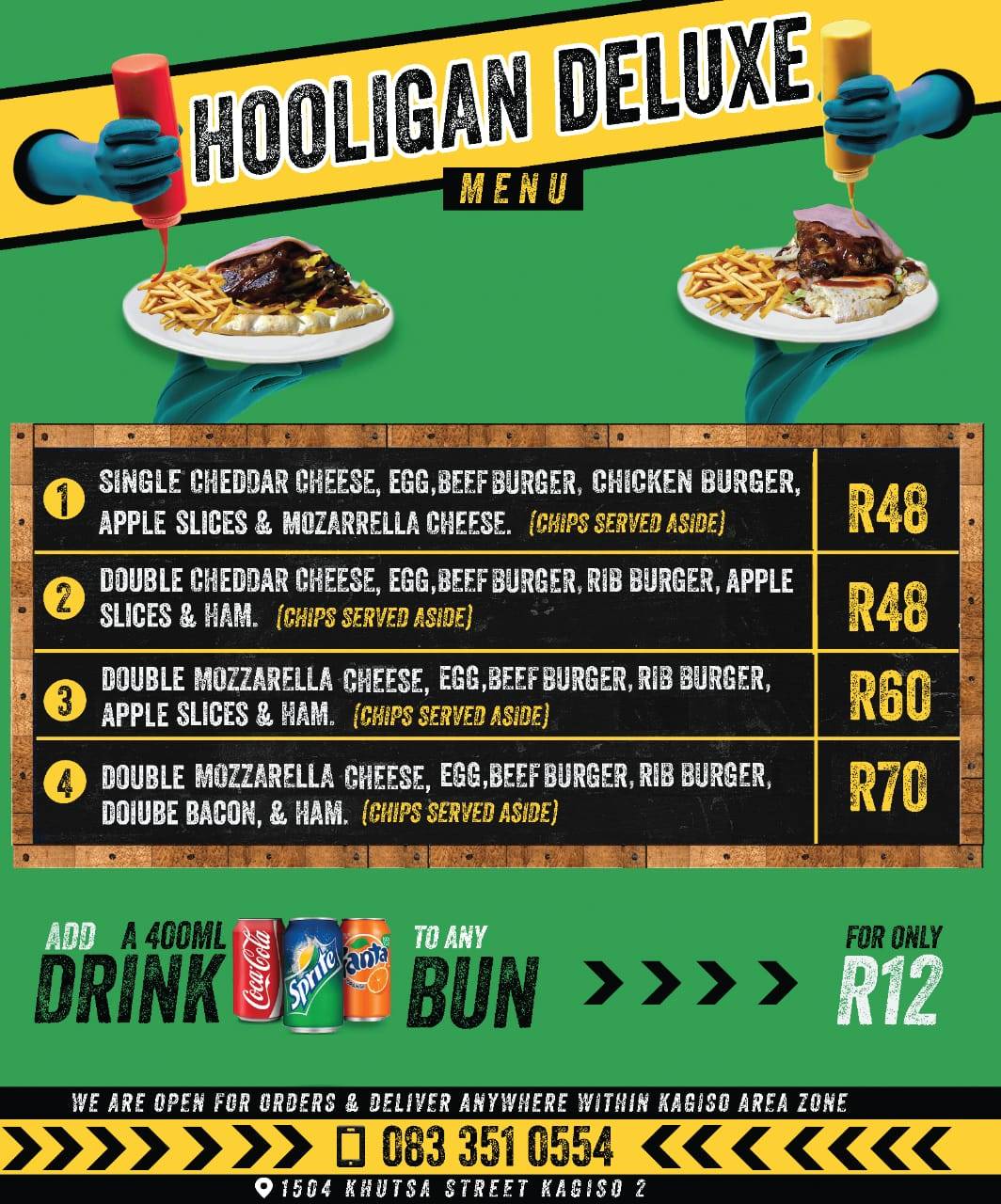 Menu at Kitchen Hooligans restaurant, Krugersdorp
