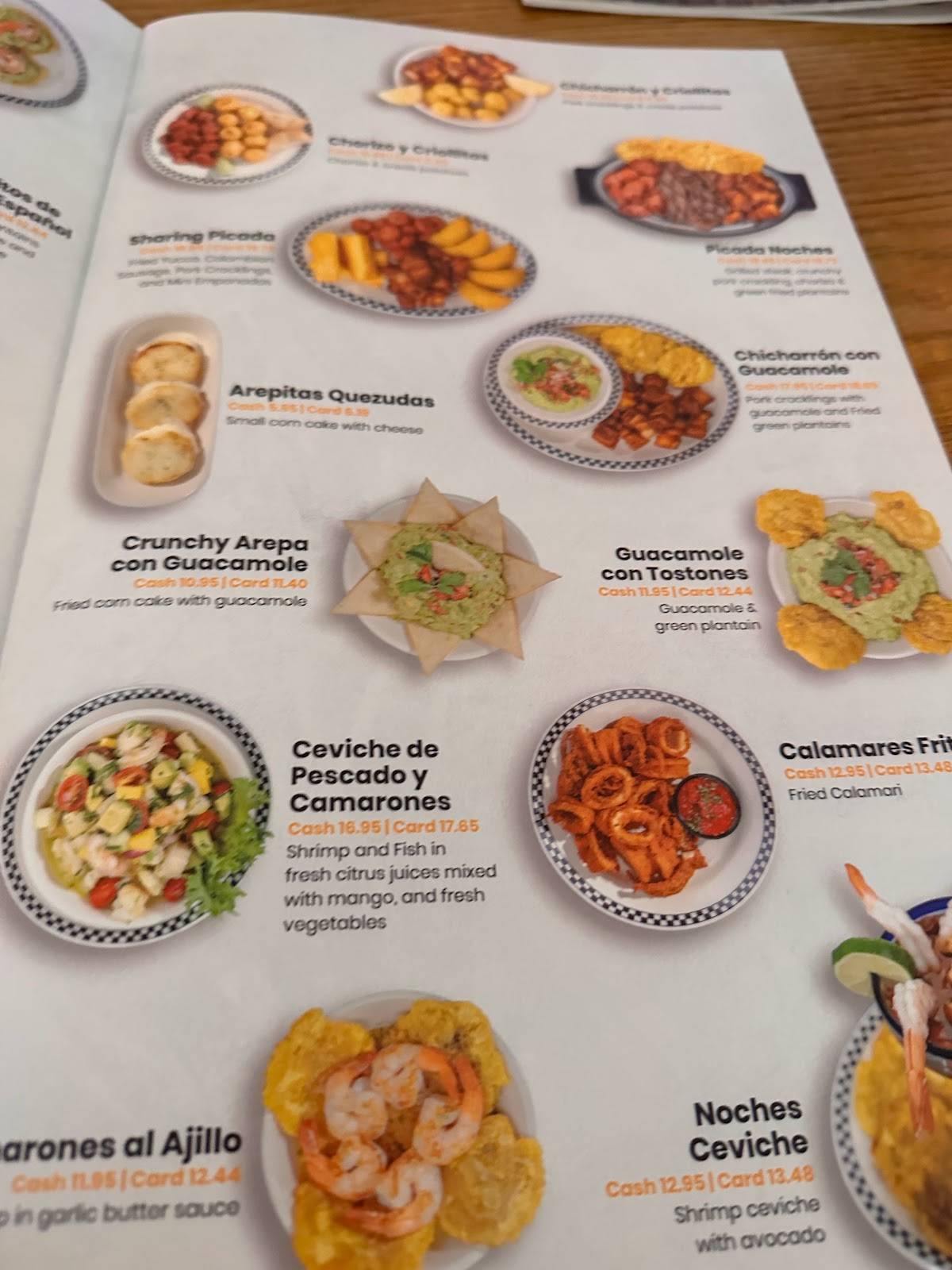 Menu at Noches de Colombia Hackensack restaurant, Hackensack, 382 Main St