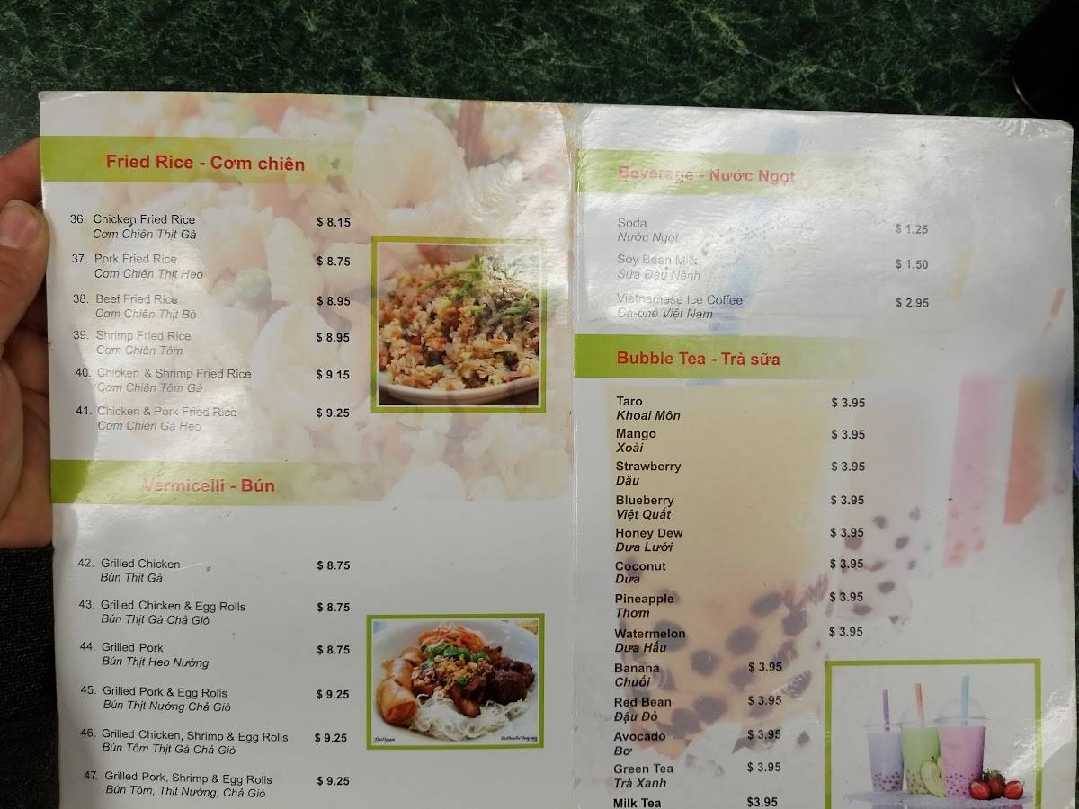 Menu at Pho Ly restaurant, Bellingham, 4151 Meridian St # 113