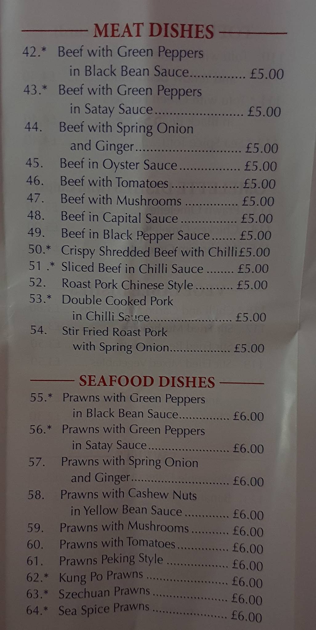 Menu at Phoenix House Chinese Takeaway restaurant, Frinton-on-Sea