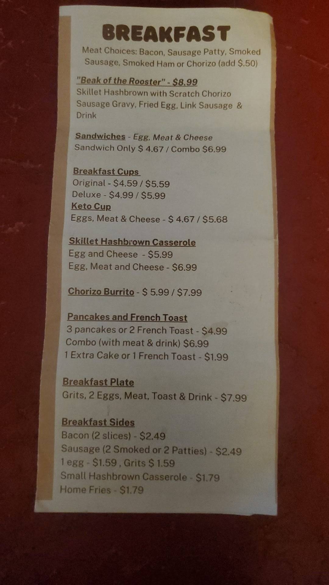Menu at Pyle's Chicken Delite restaurant, Thomasville