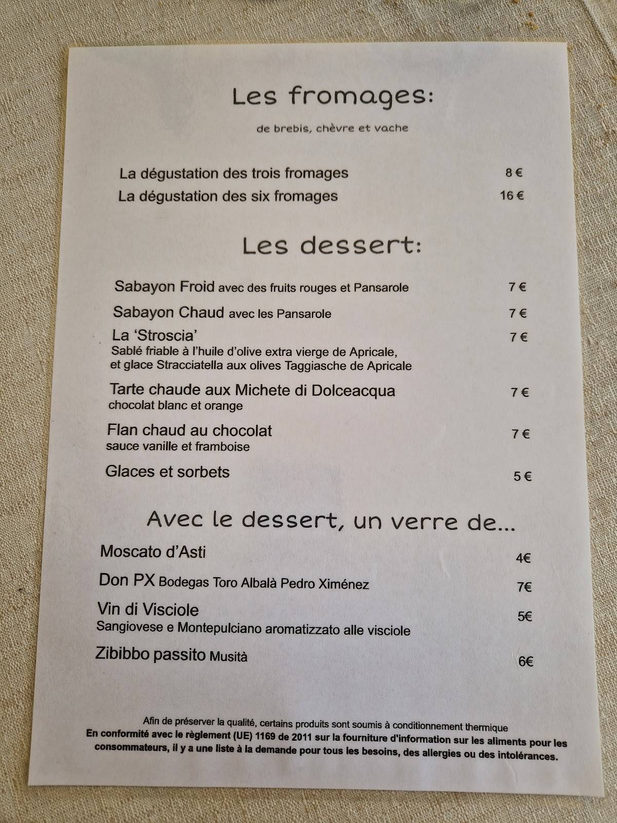 Speisekarte von Ristorante Apricale da Delio, Apricale