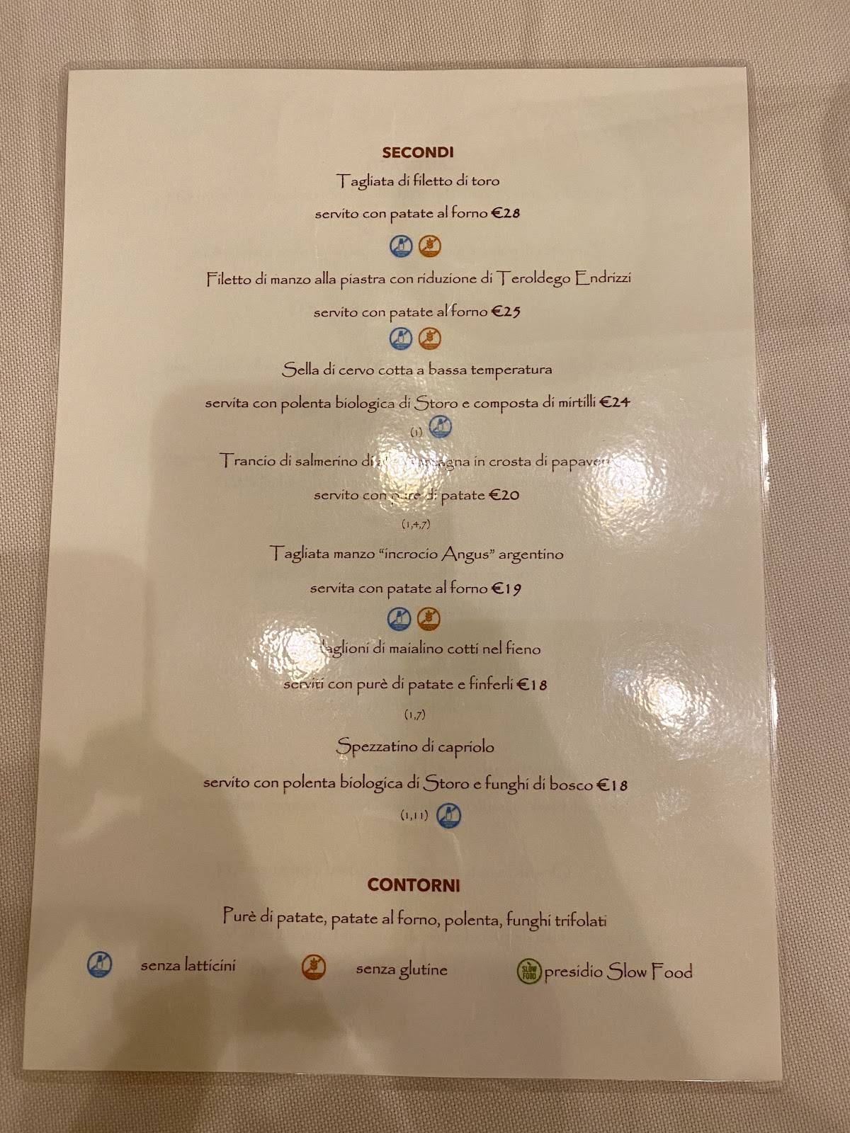 Menu da Ristorante El Filò, Molveno