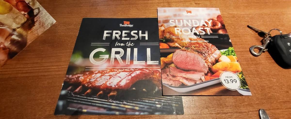 Menu at Starting Gate Beefeater restaurant, Hereford