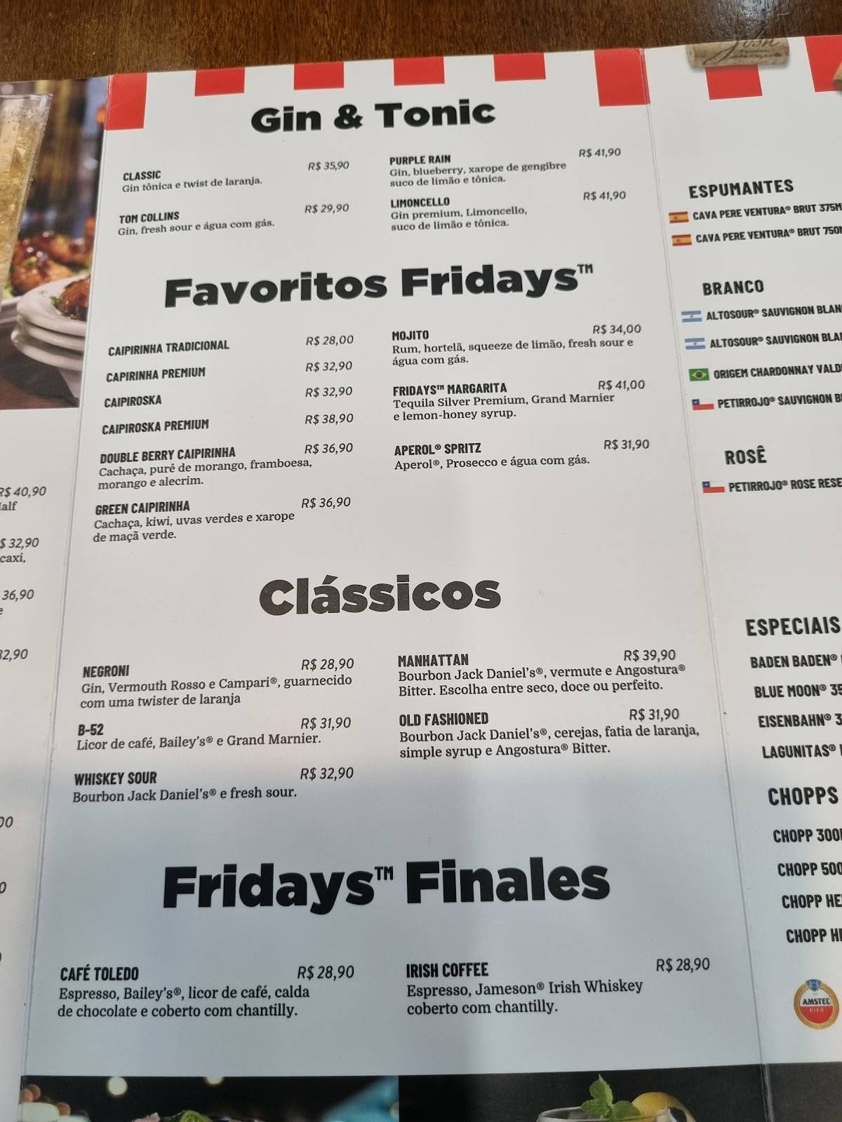 Menu em TGI Fridays: Sports Bar, Drinks, Hambúrguer, Happy Hour em Rio ...