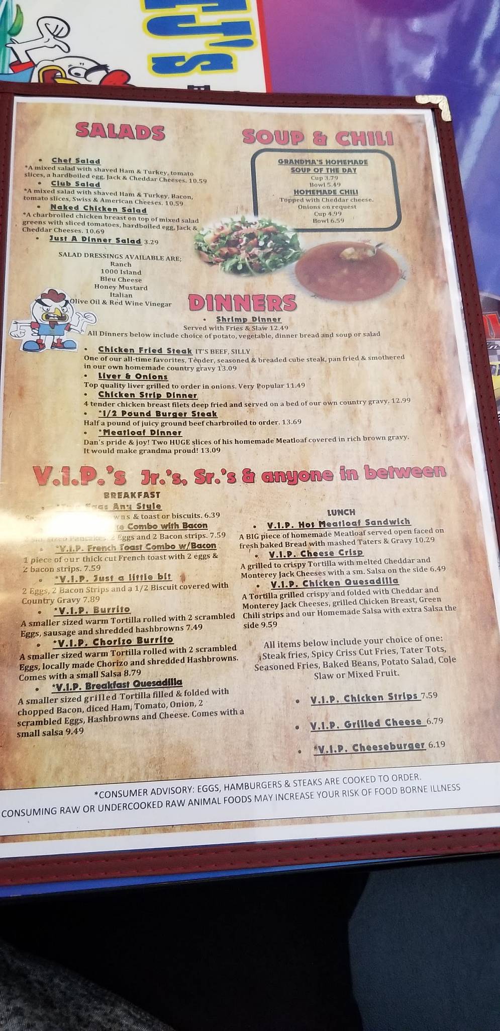 Menu at TJ's Homestyle Restaurant, Avondale, 310 N Dysart Rd