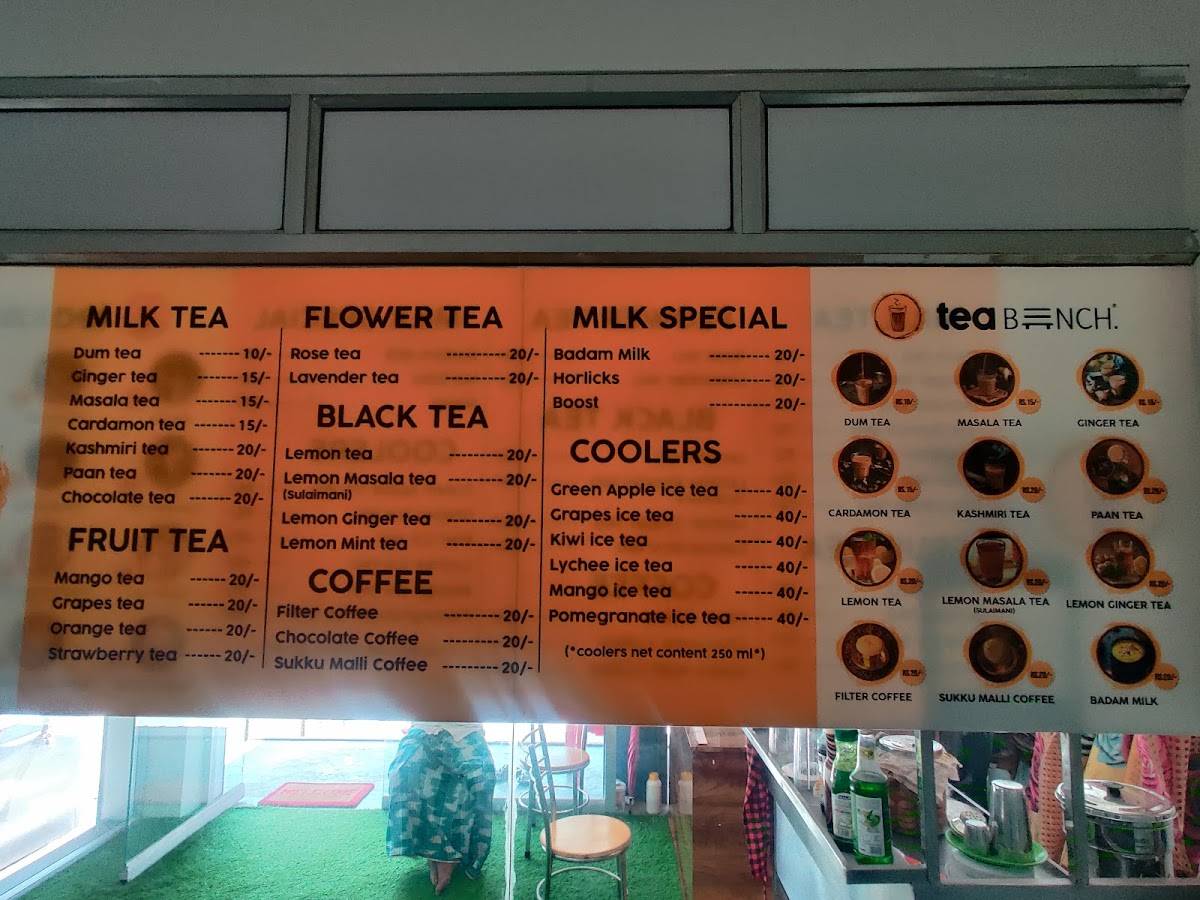 Menu at Tea Bench, Thiruthani