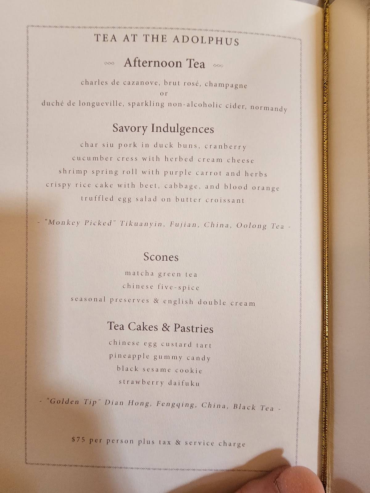 Menu at The French Room restaurant, Dallas, Commerce St