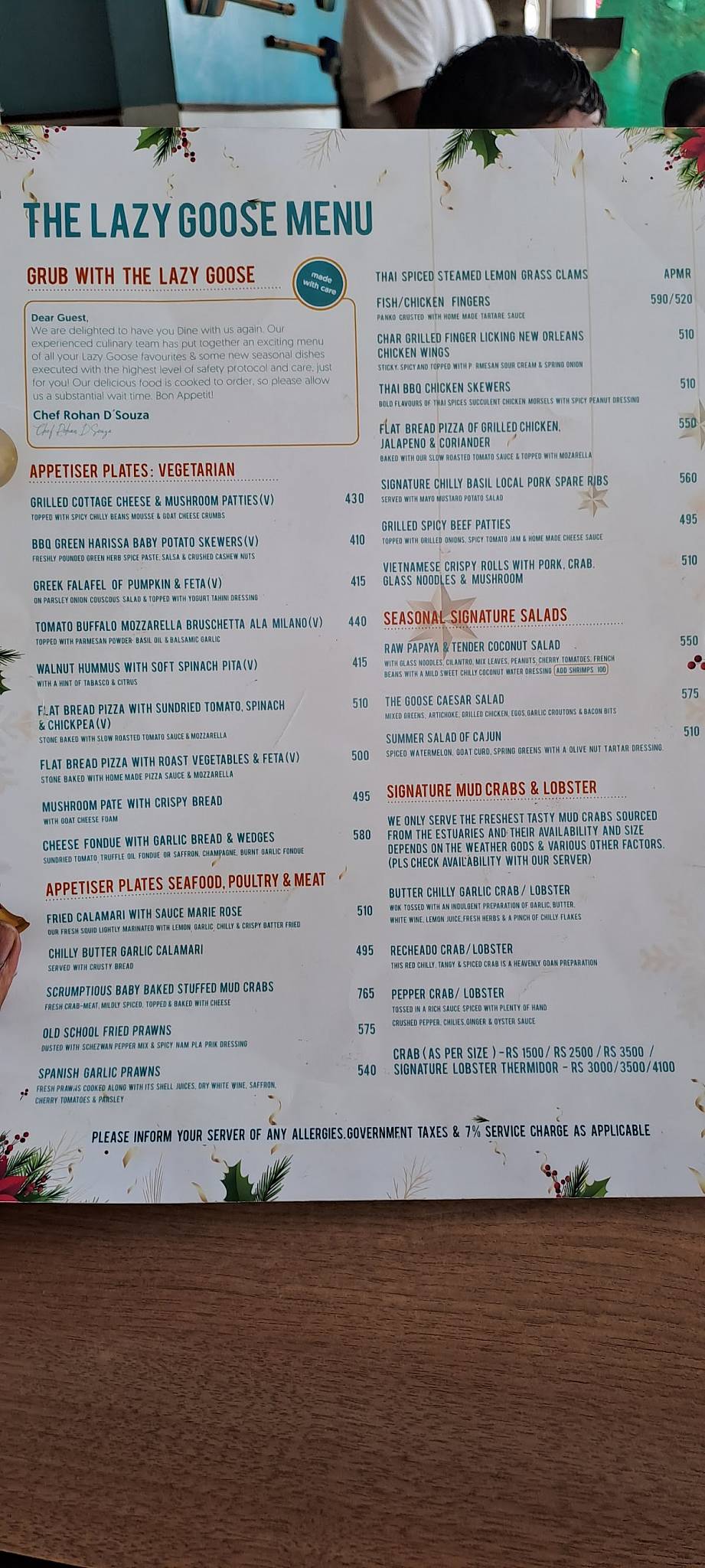 Menu at The Lazy Goose, Nerul