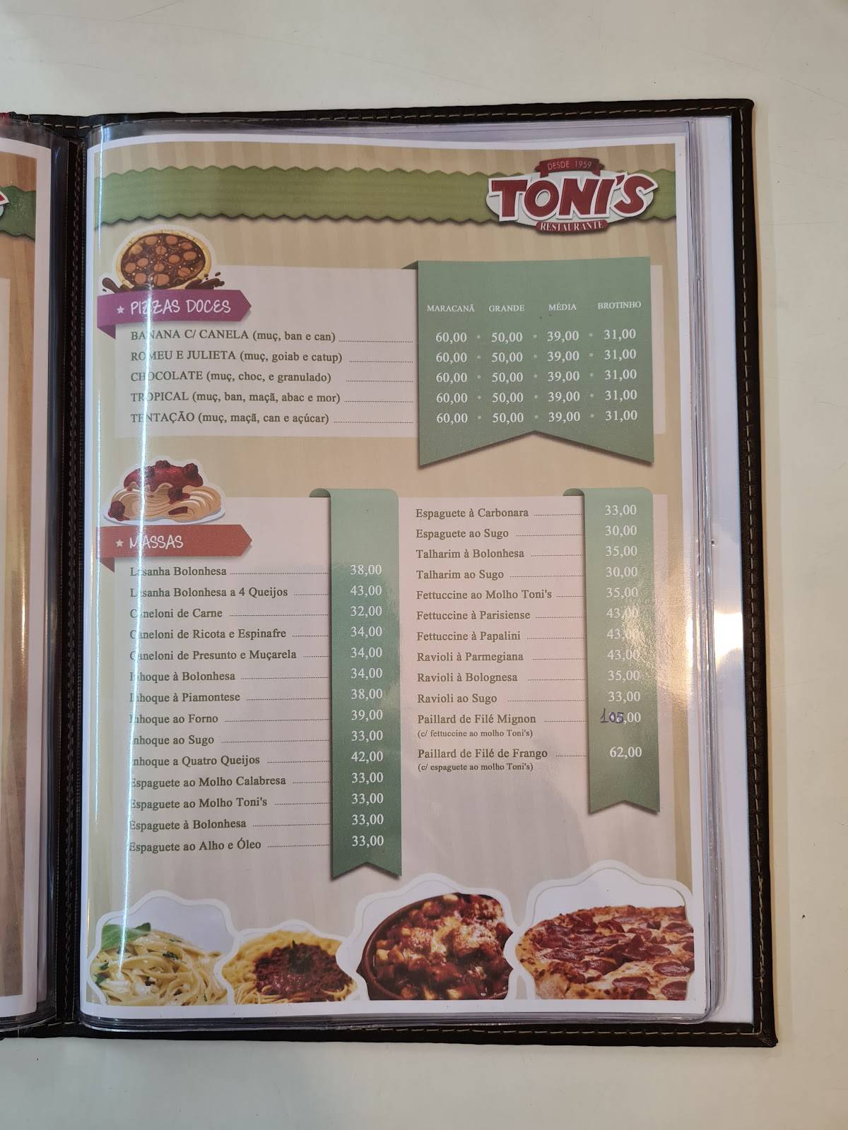 Menu em Toni's Restaurante, Petrópolis, Rua do Imperador