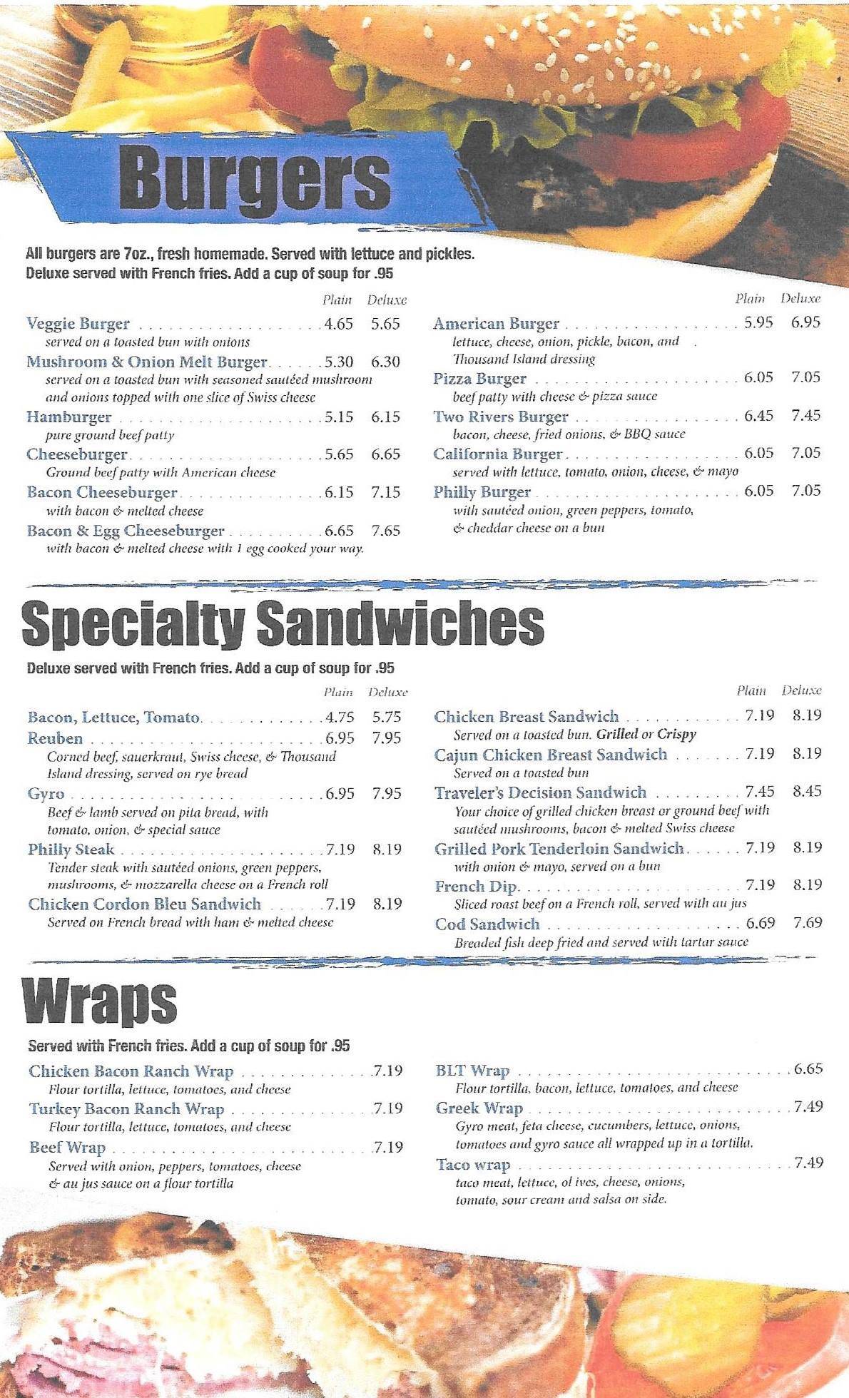 Menu at Two Rivers Family Restaurant, Two Rivers