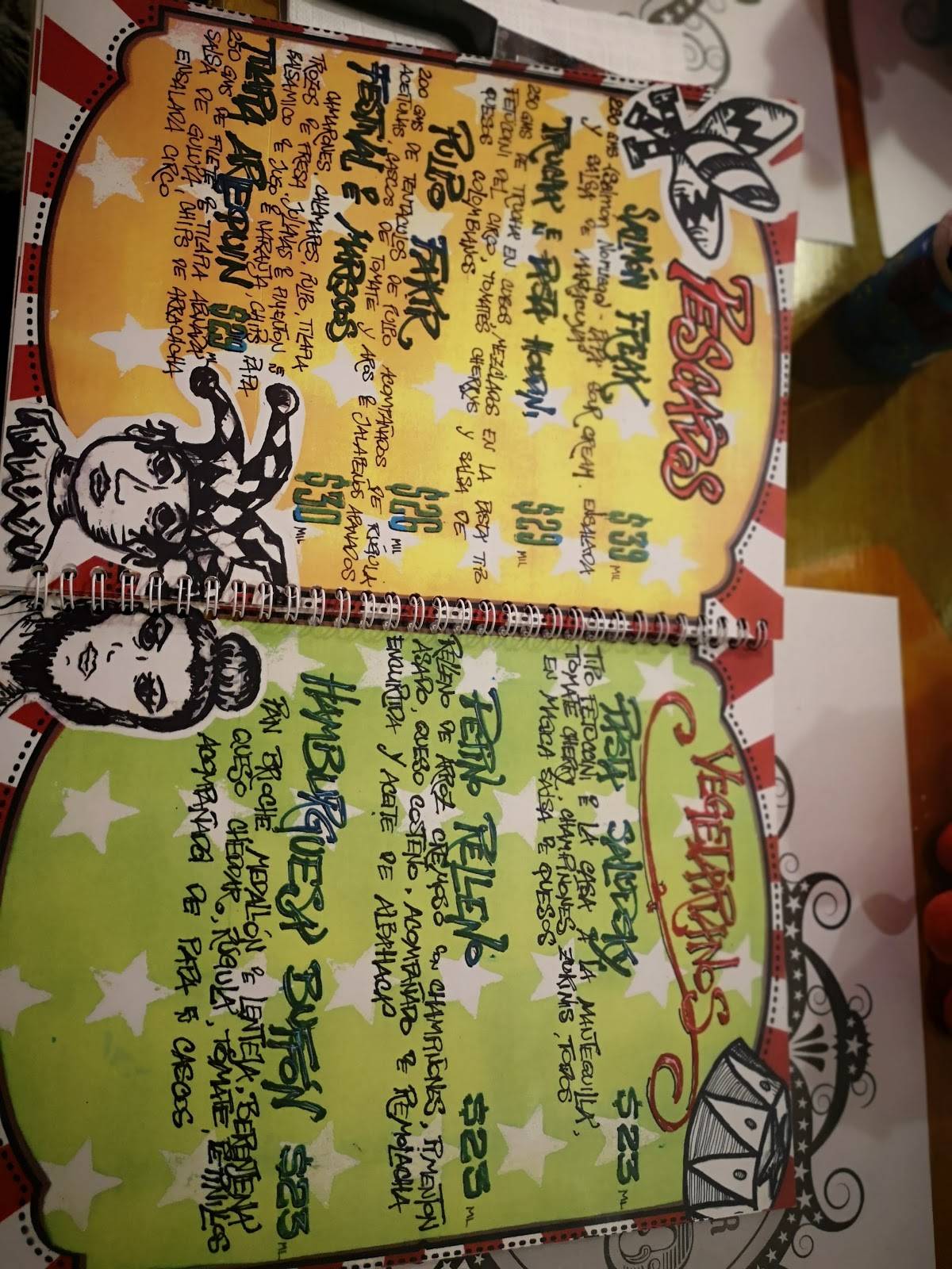 Carta de Restaurante Temático Circo, Bogotá, Cl. 67 #12-40