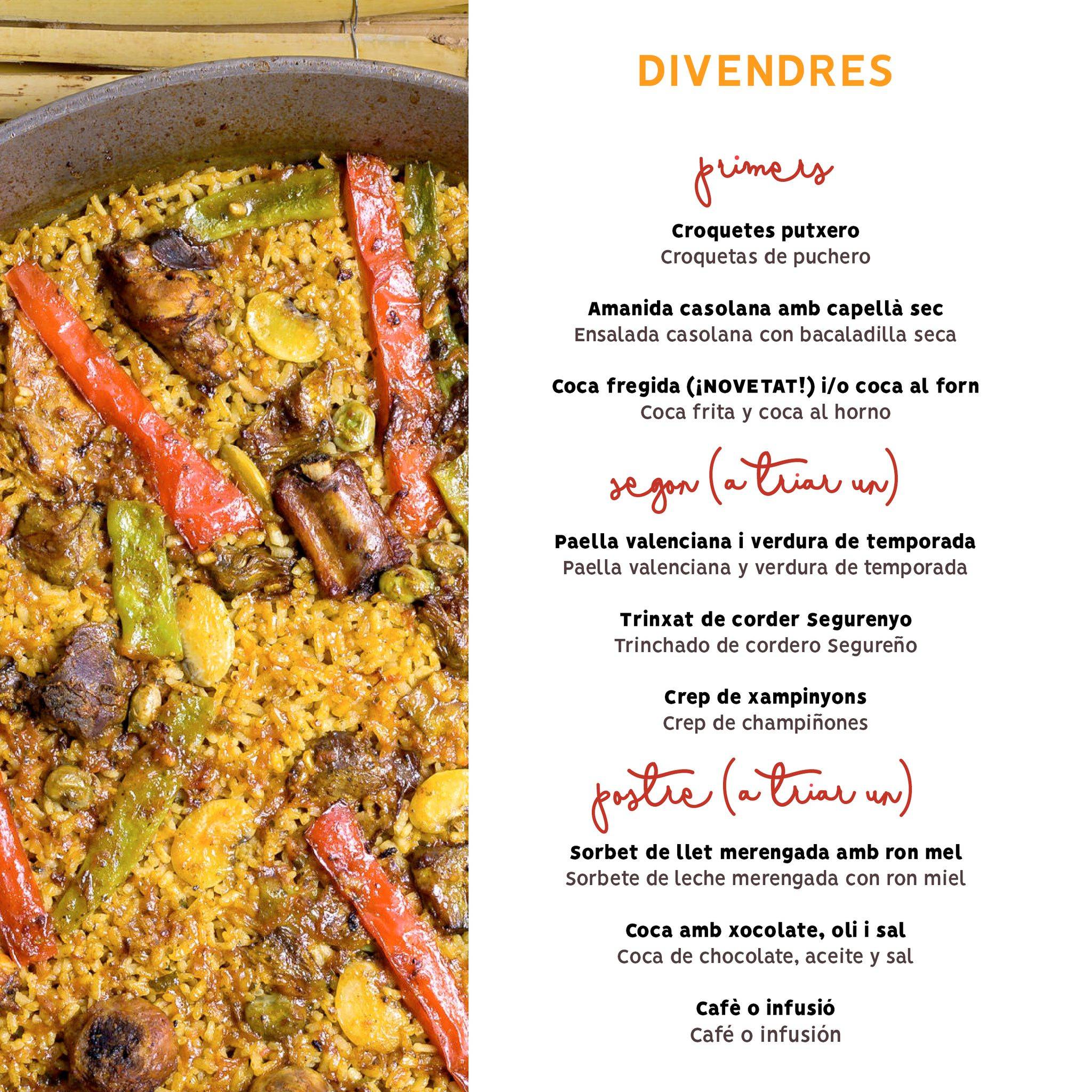 Carta de Restaurante Pont Sec, Dénia
