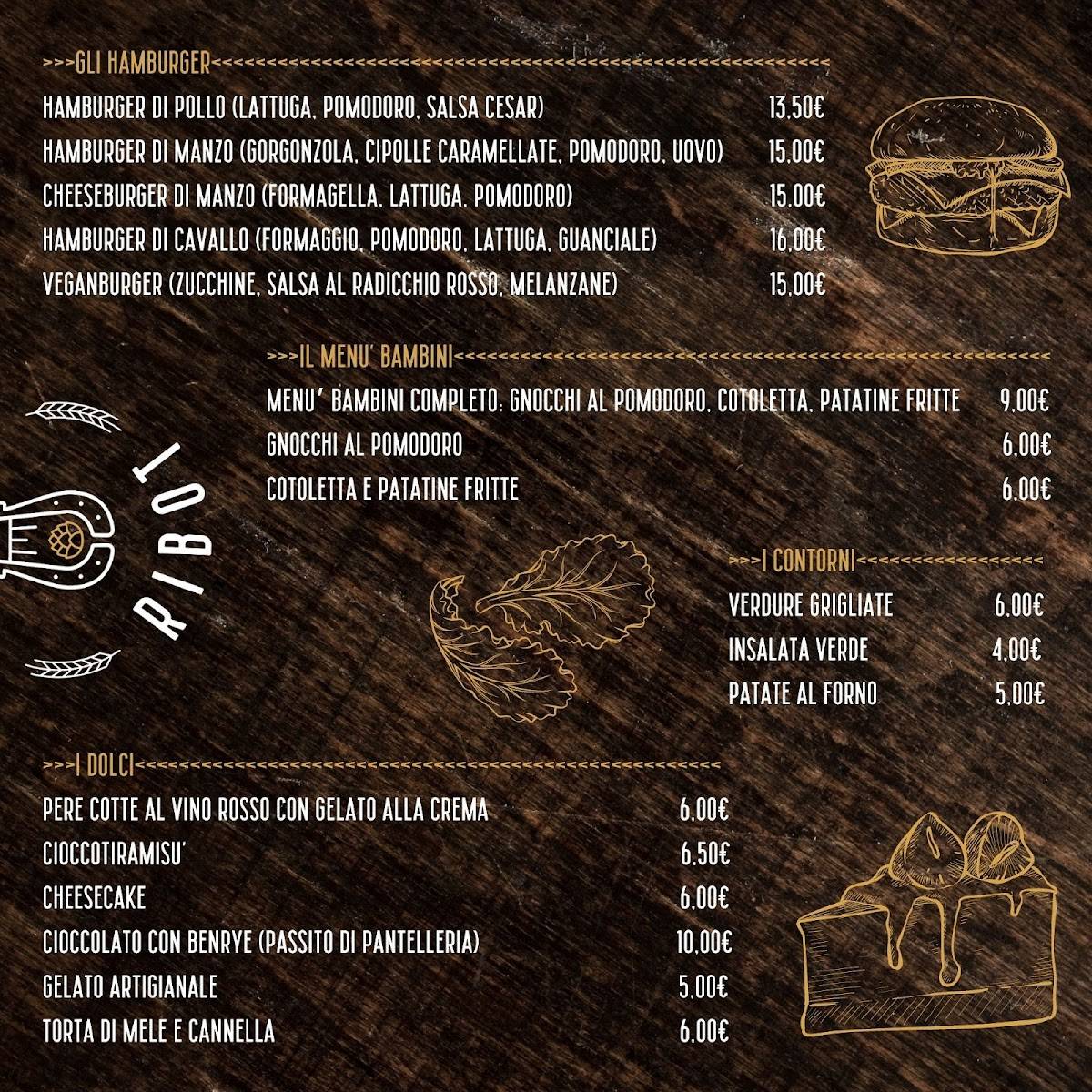 Menu da Ribot - Birreria & Cucina ristorante, Travagliato