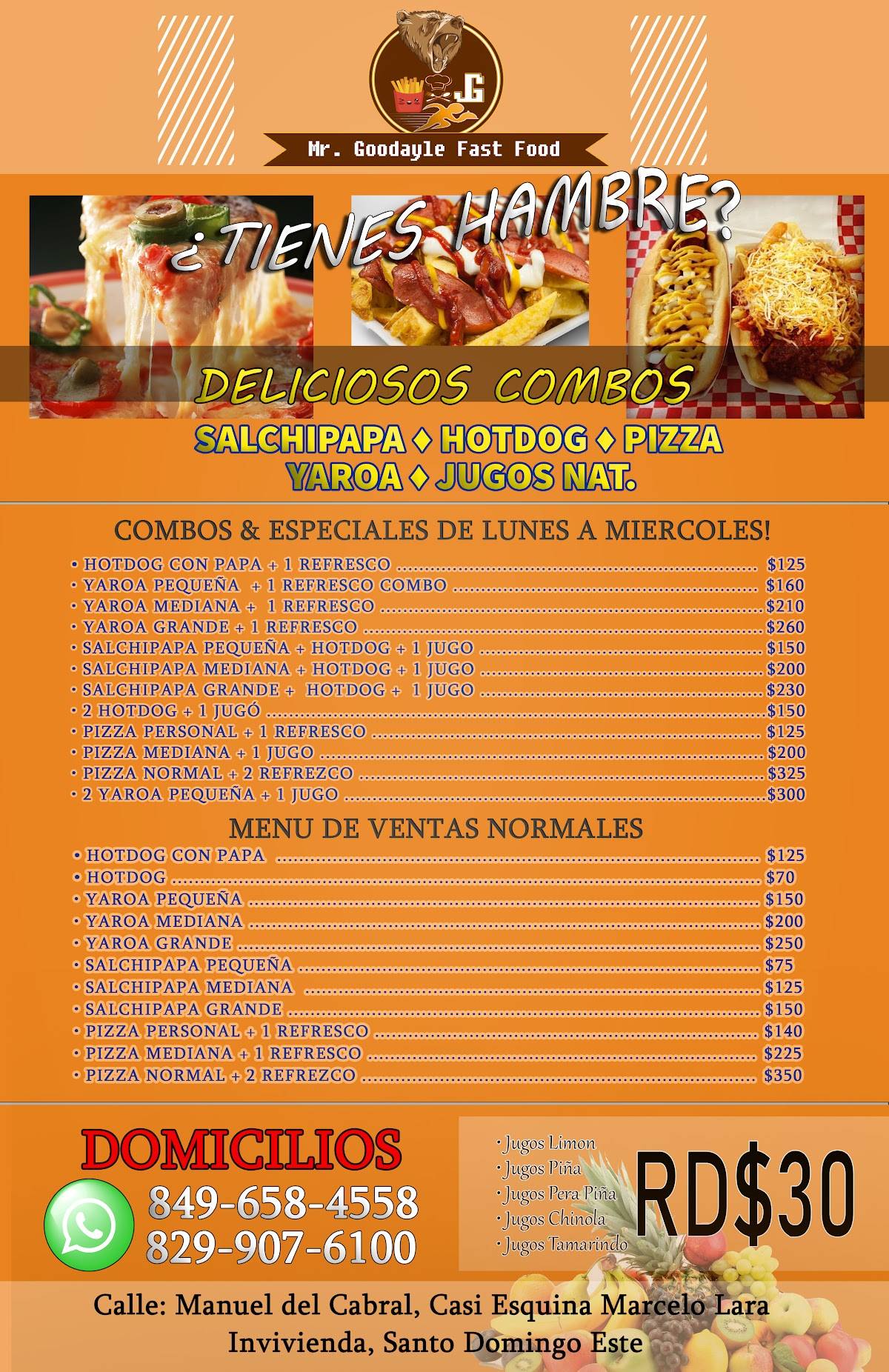 Menu at Ricoyah Comida - Fast Food, Santo Domingo Este