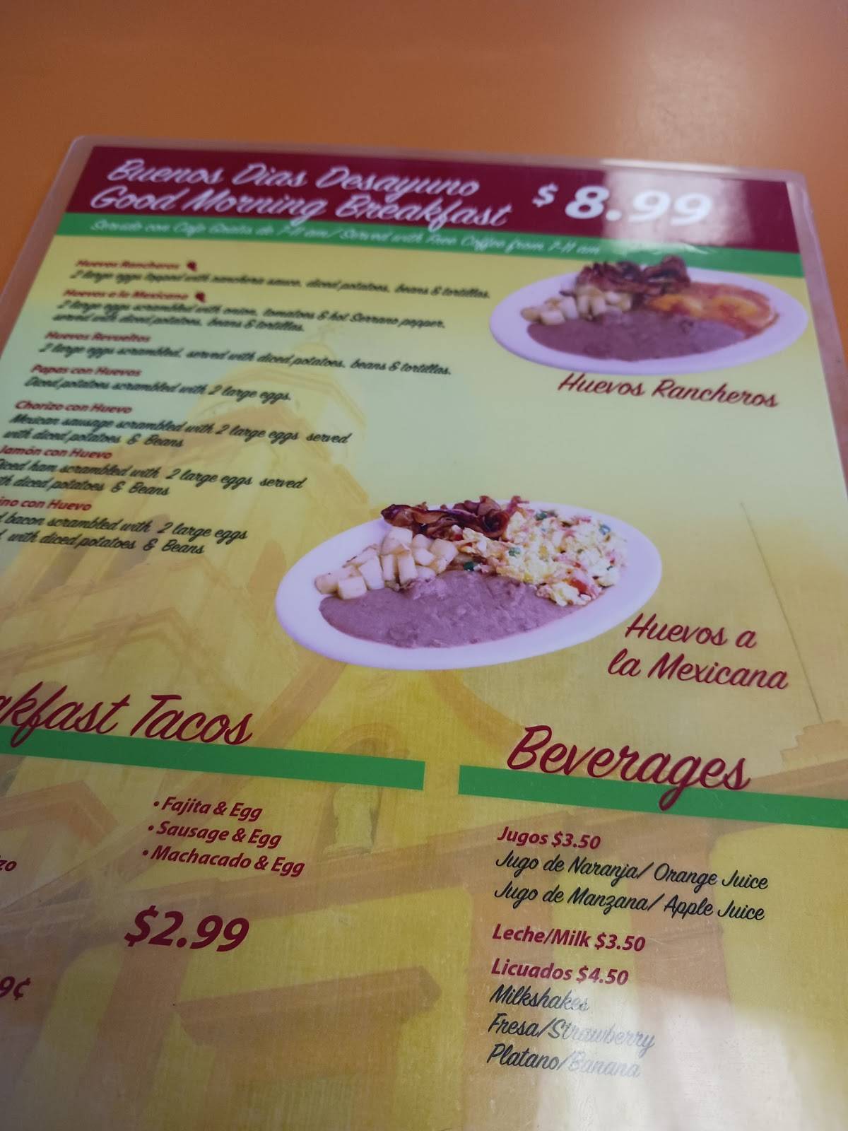 Menu at Rio Verde restaurant, Houston, Telephone Rd