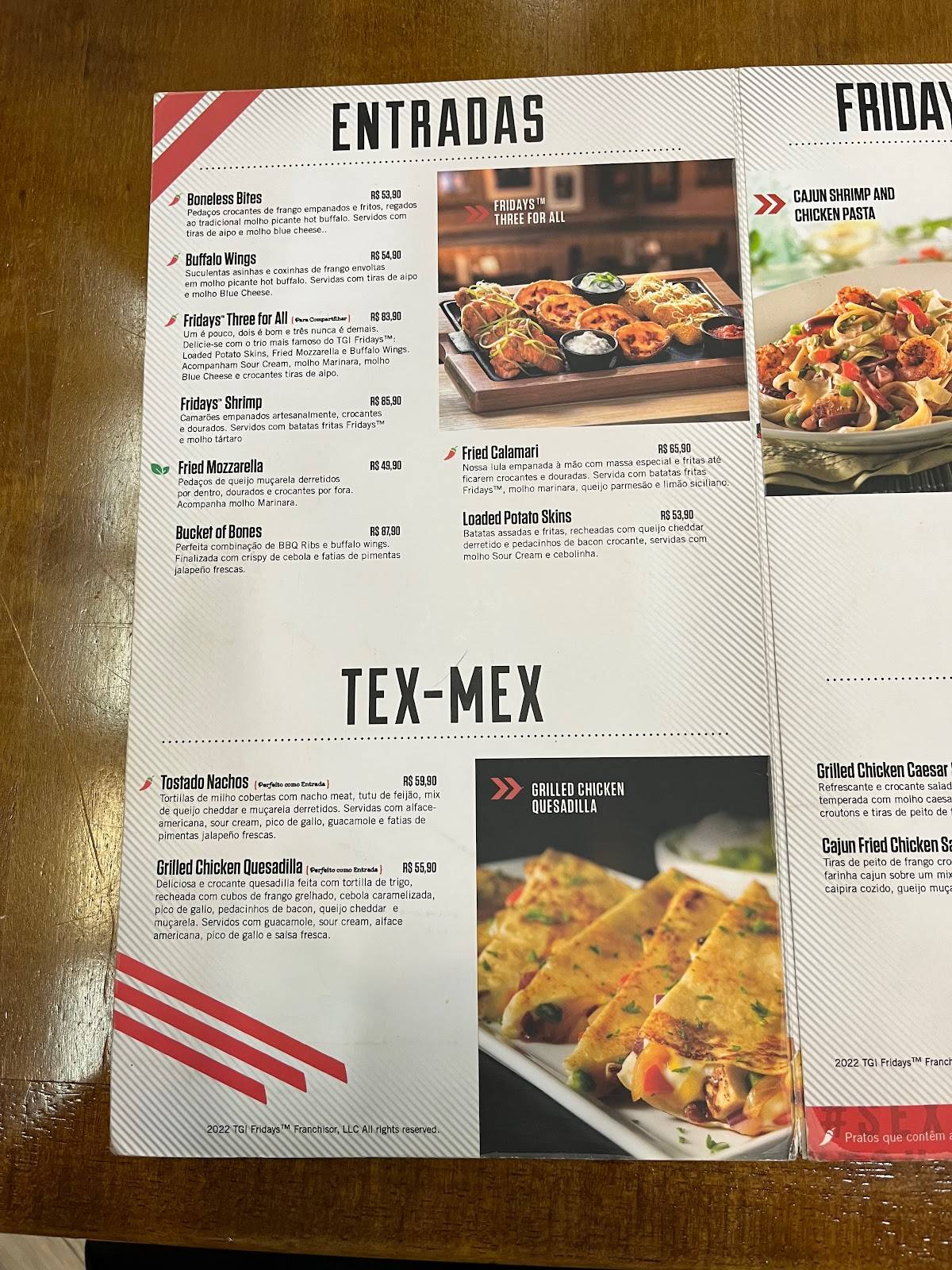 Menu at TGI Fridays: Sports Bar, Drinks, Hambúrguer, Happy Hour em Rio ...