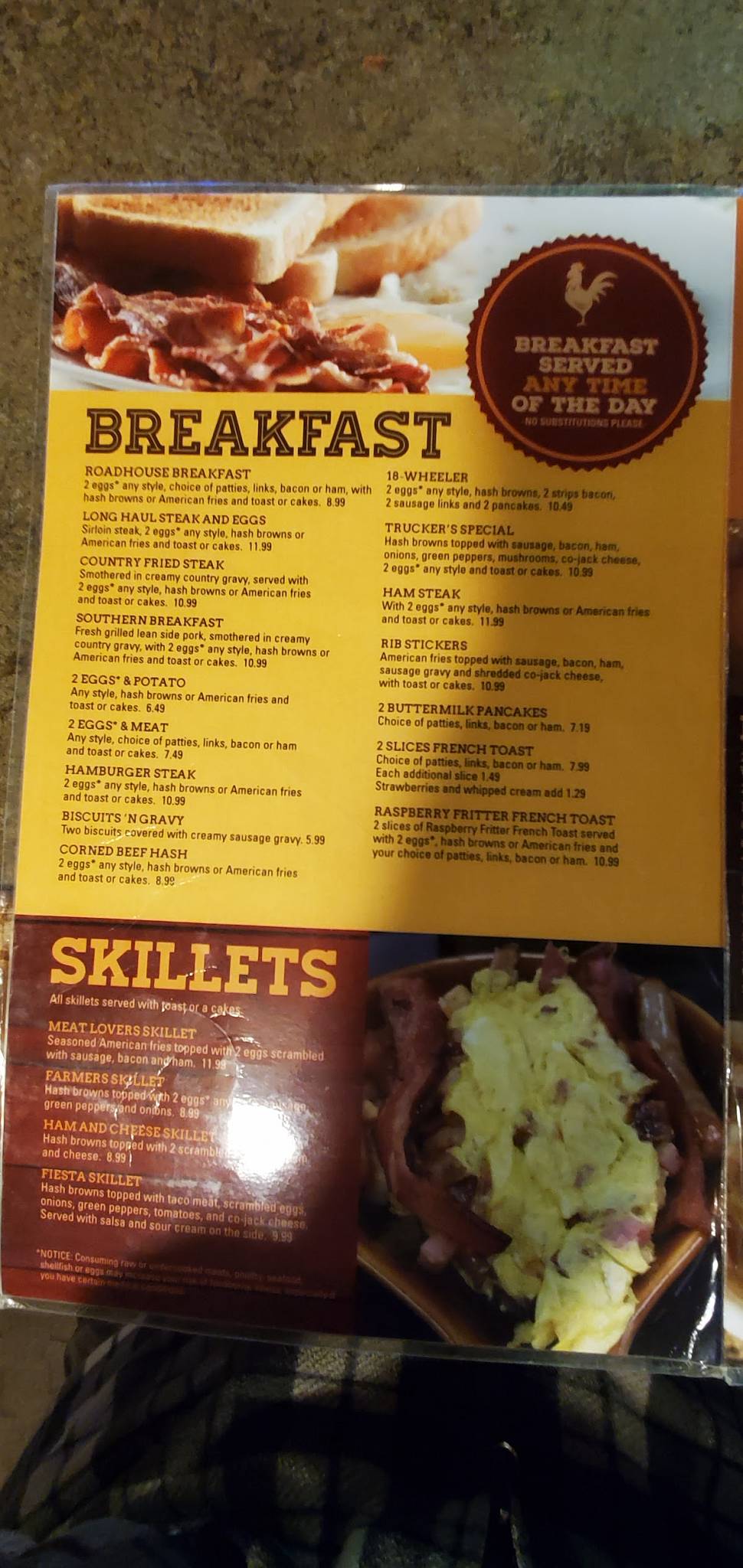Menu at Roadhouse Cafe, Grand Forks