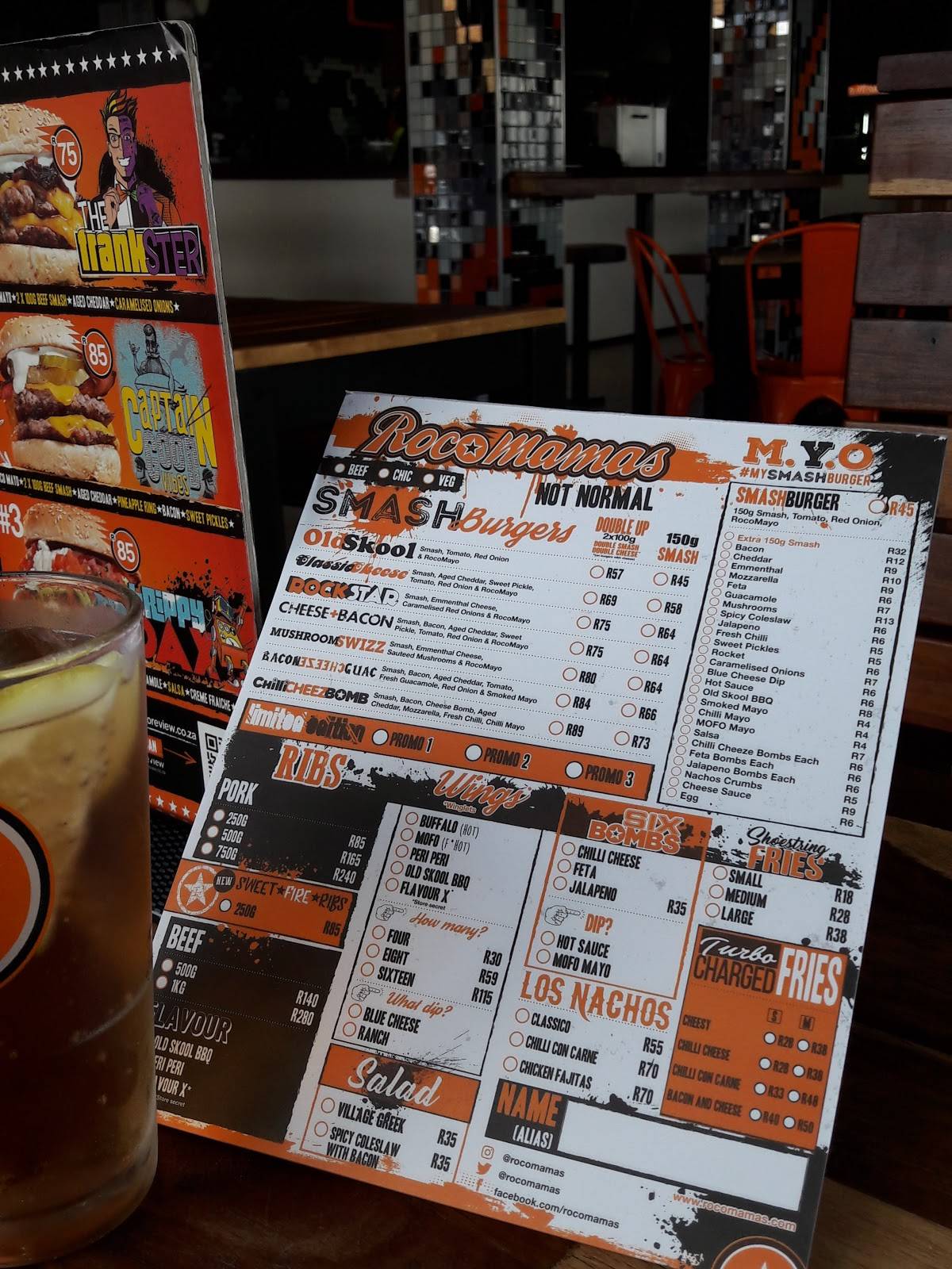 Menu at RocoMamas Polokwane restaurant, Polokwane
