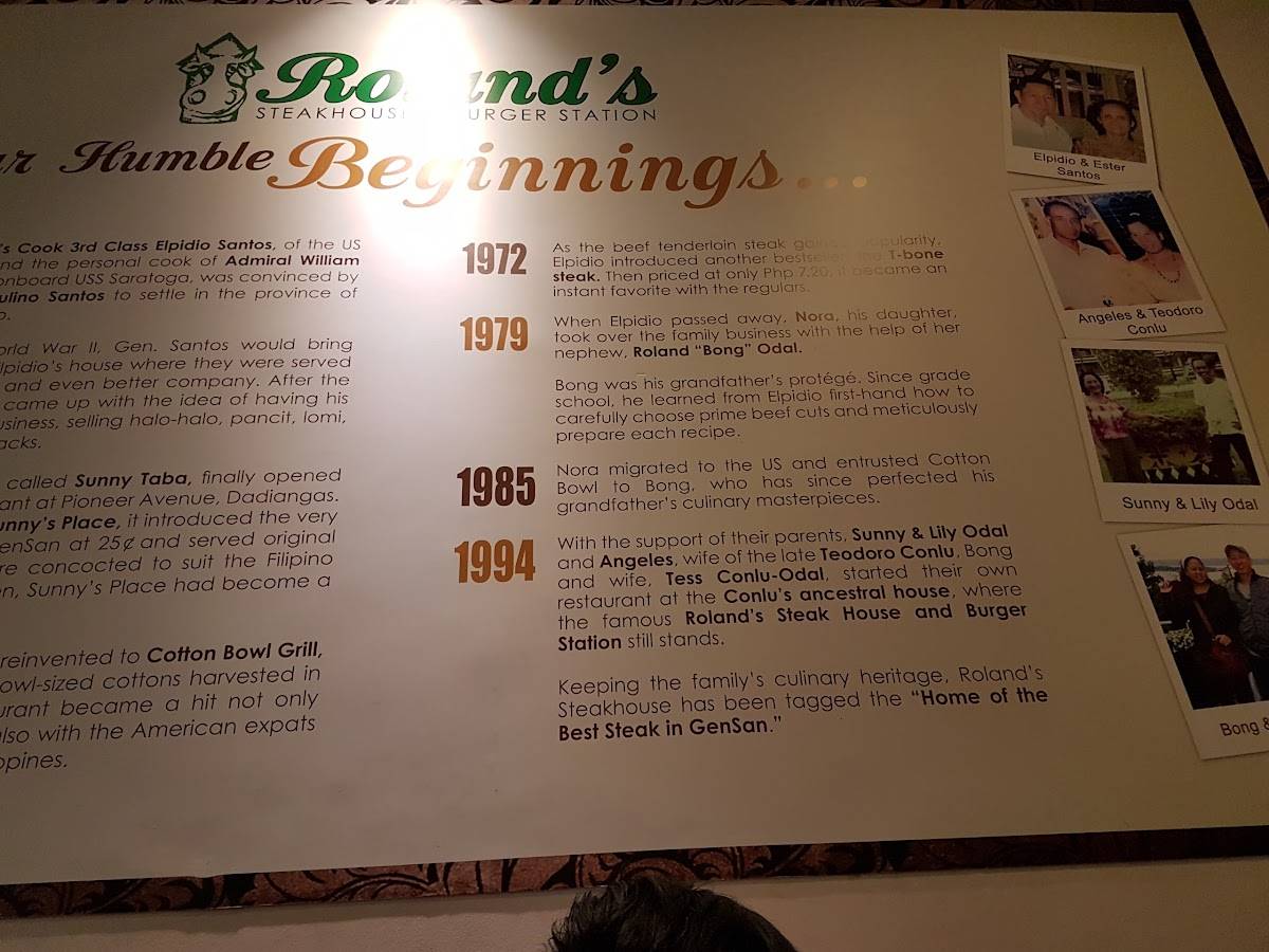 Menu at Roland's Steak House restaurant, General Santos City, Jose ...