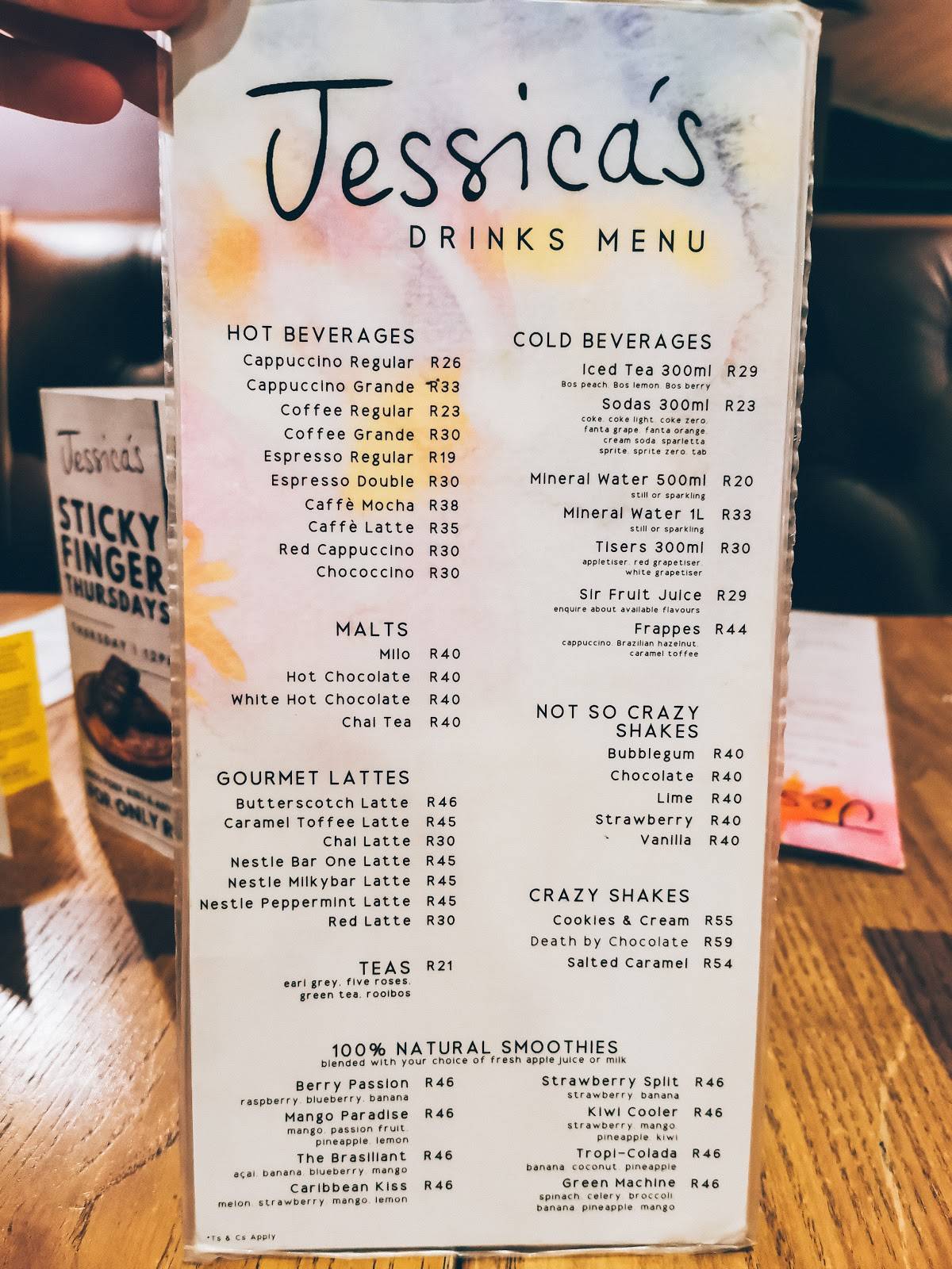 Menu at Jessica’s - Clearwater Mall restaurant, Roodepoort