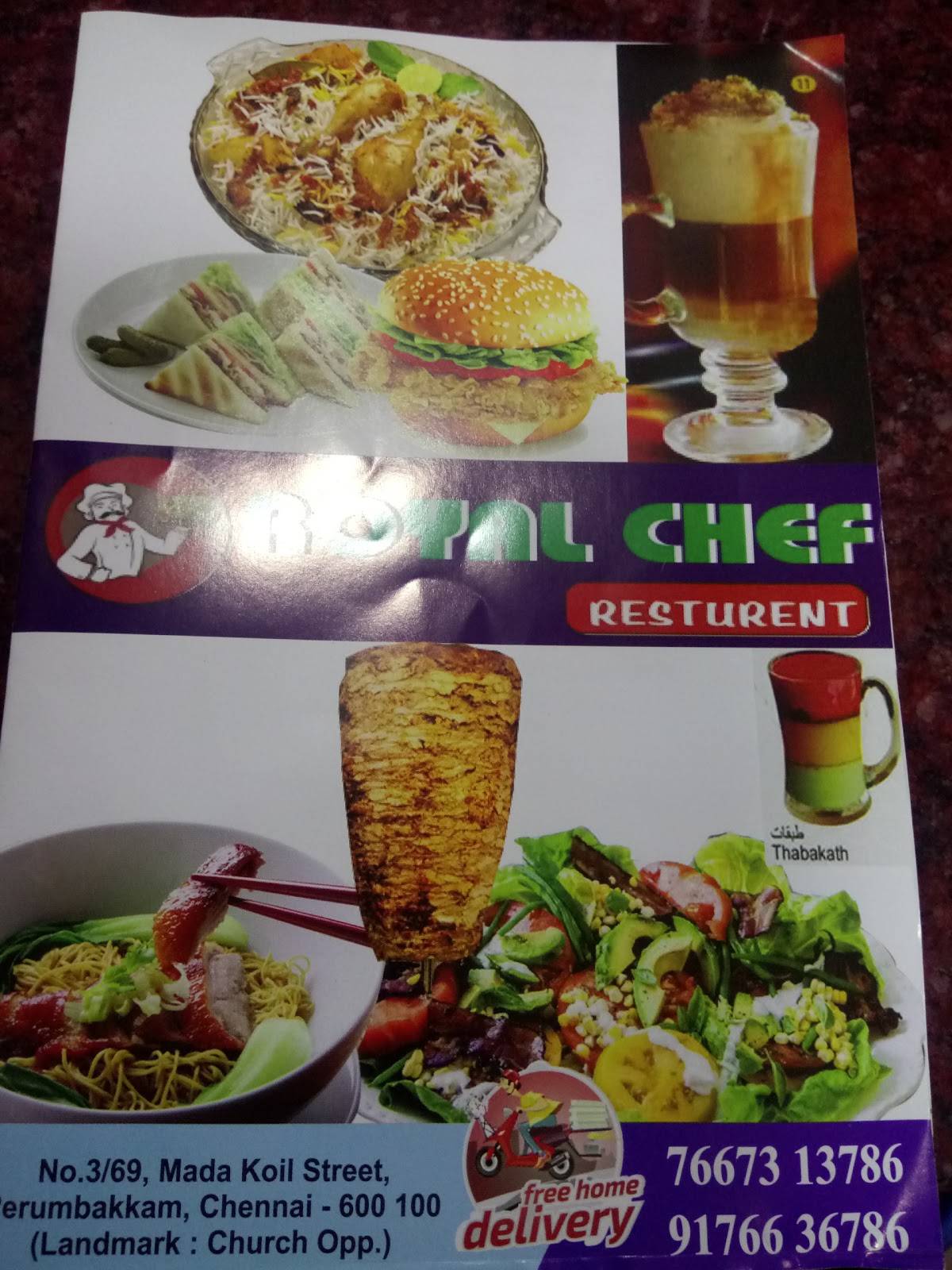 Menu at Royal Chef Restaurant, Chennai