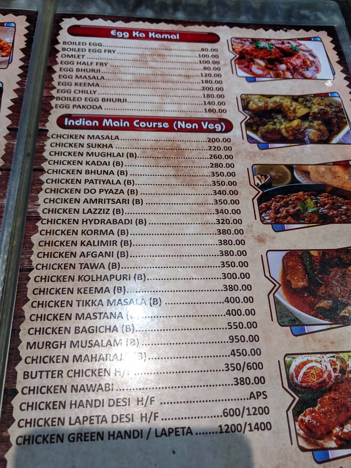 Menu at Rukhmini Dhaba, Bhiwandi