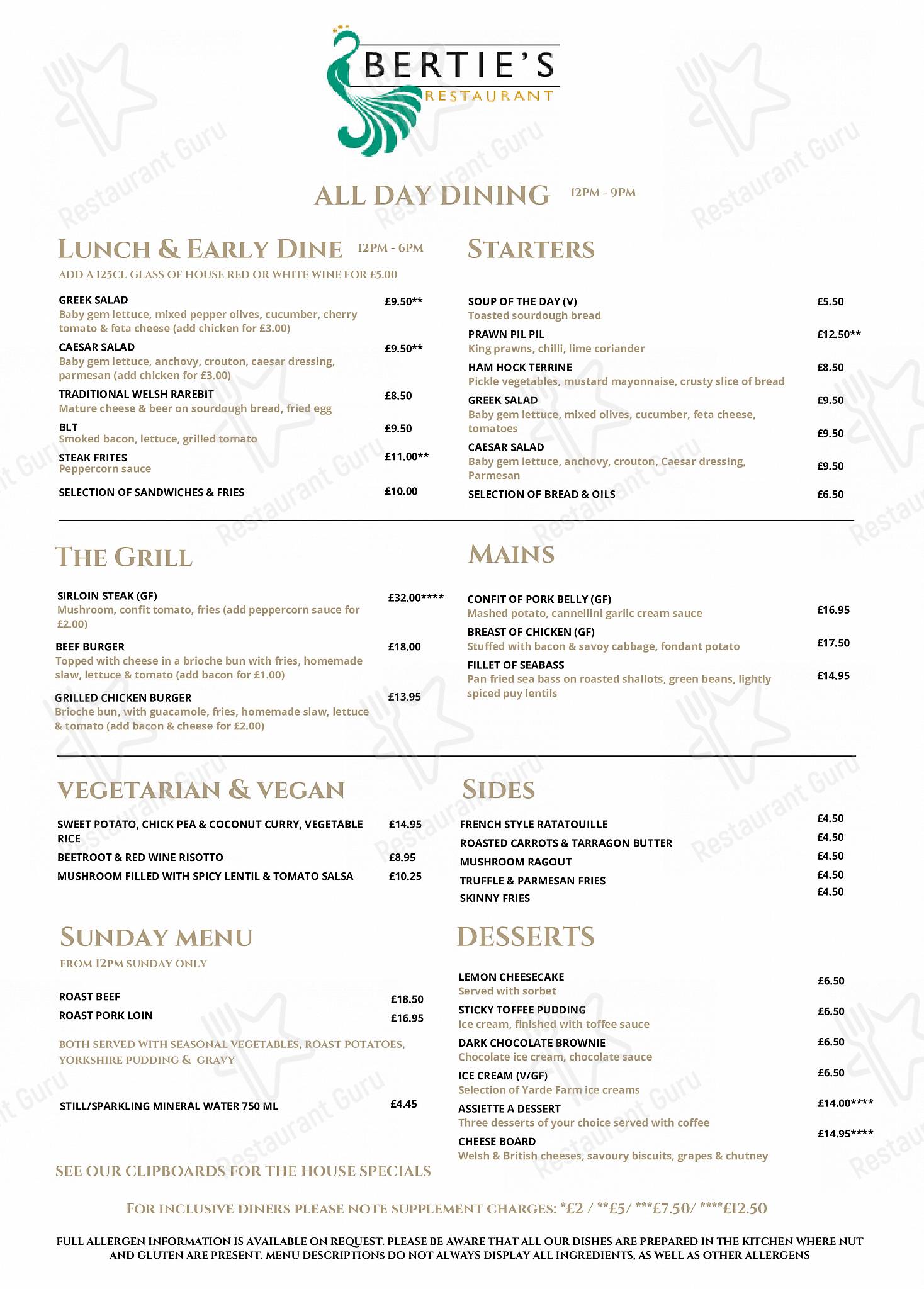 Menu at Ruthin Castle Hotel and Spa restaurant, Ruthin
