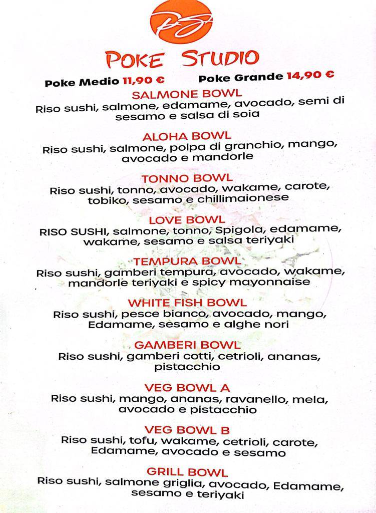 Carta del restaurante SUSHI STUDIO, Roma