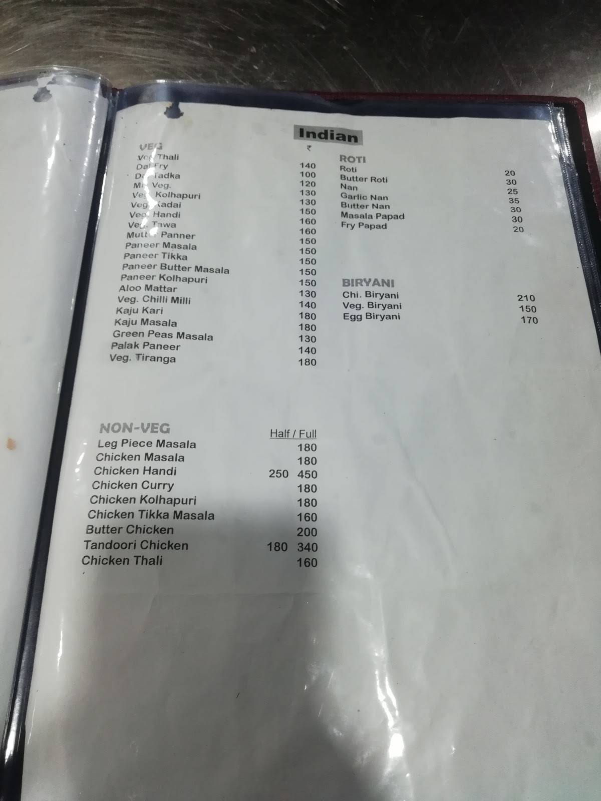 Menu at Sai Baba Tea and Snacks center, Pune