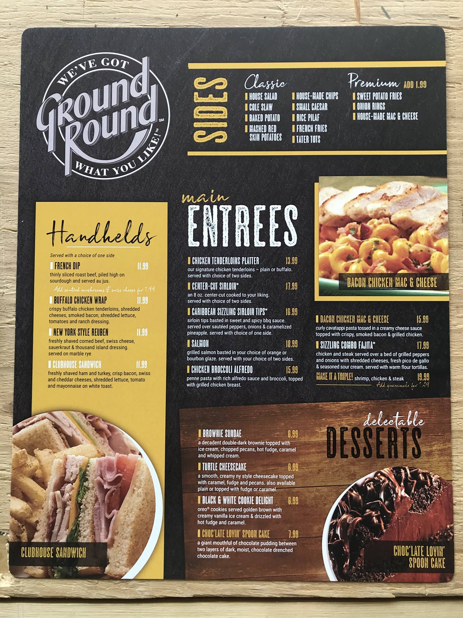 Menu at Ground Round Grill & Bar, Saint Joseph, 119 S 6th St