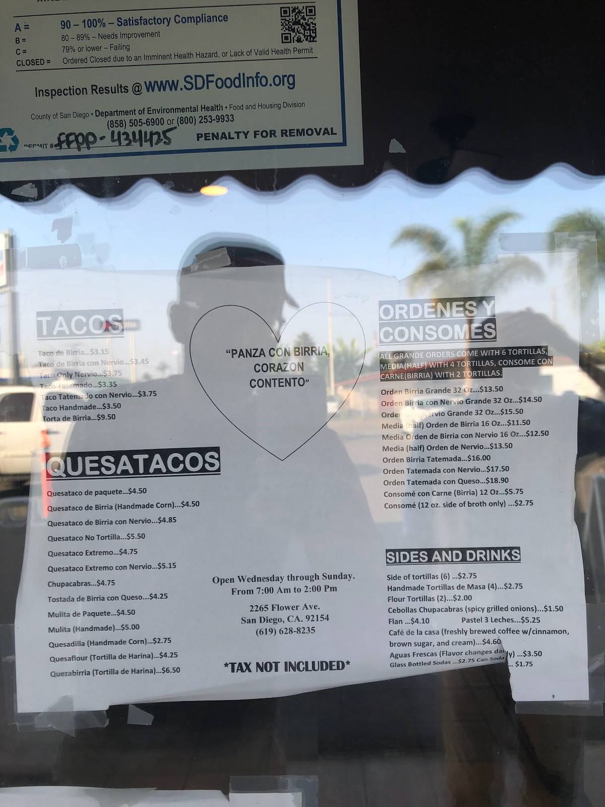 Menu at Ed Fernandez Restaurant Birrieria, San Diego