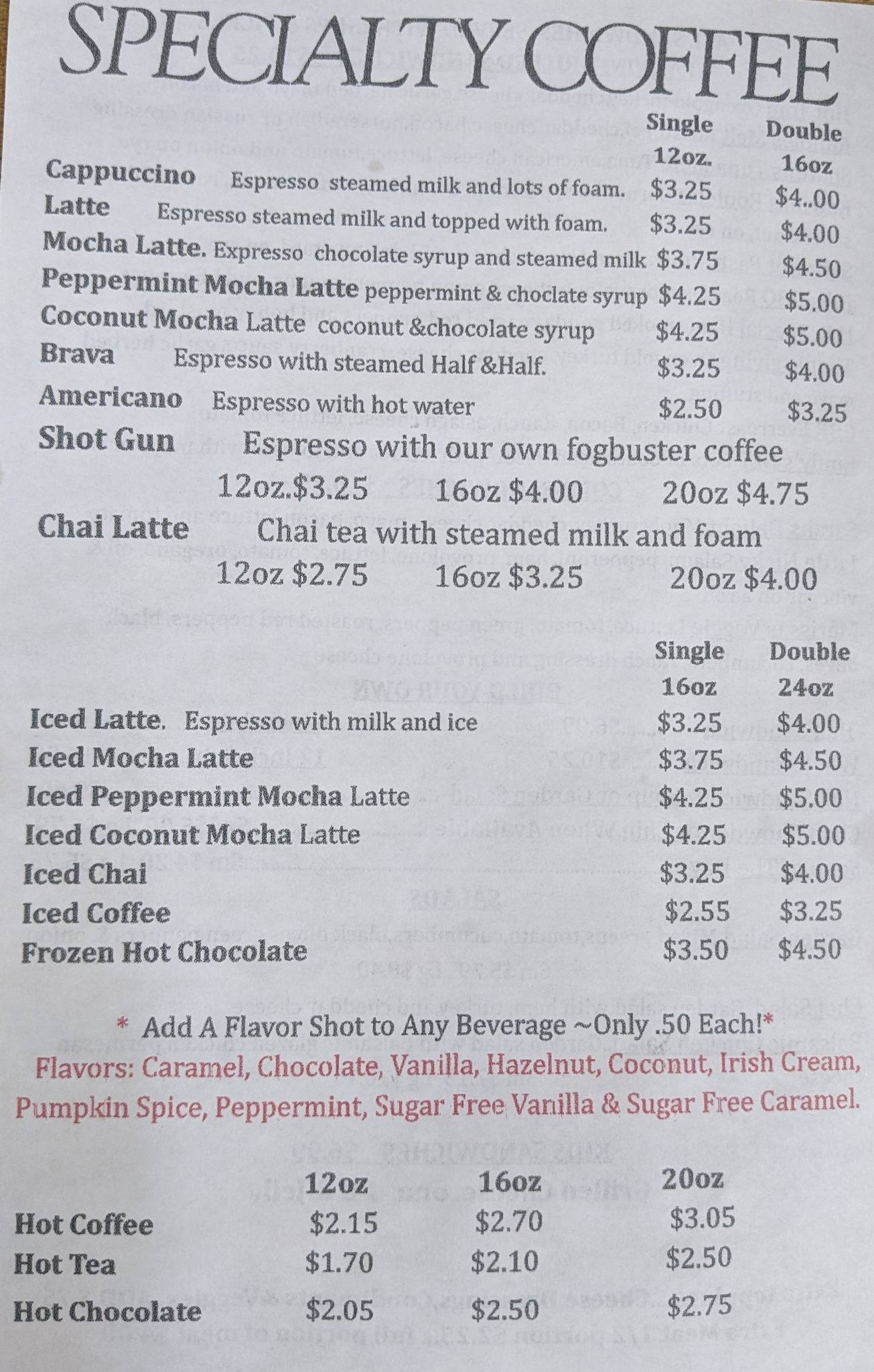 Menu at Sarah's Cheesecake & Cafe, Pittsfield, 180 Elm St G