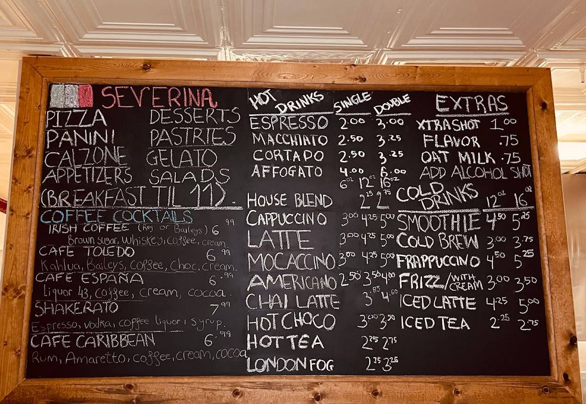 Menu at Severina Restaurant and Bar, Pittsburgh