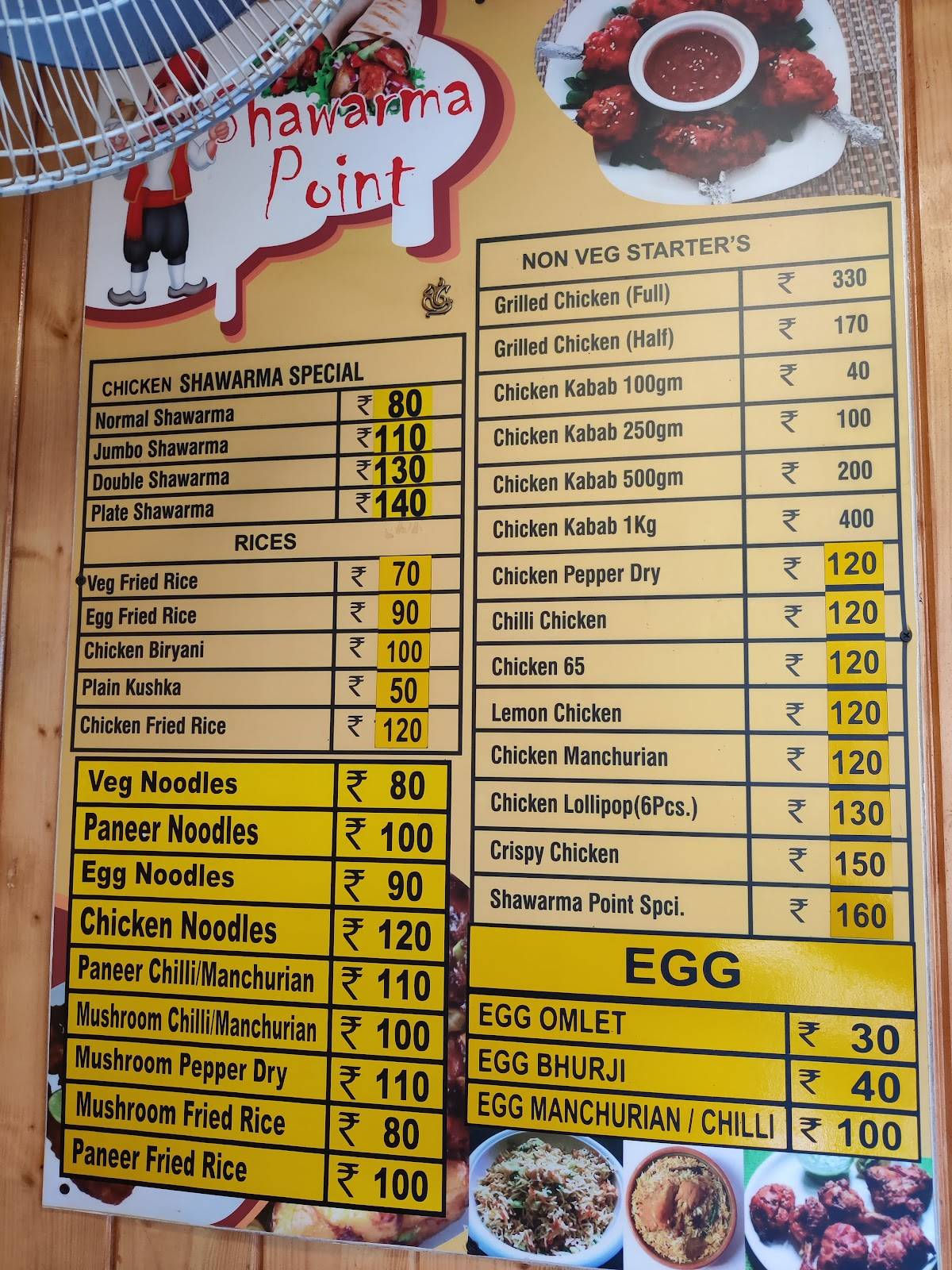 Menu at Shawarma Point, Bengaluru