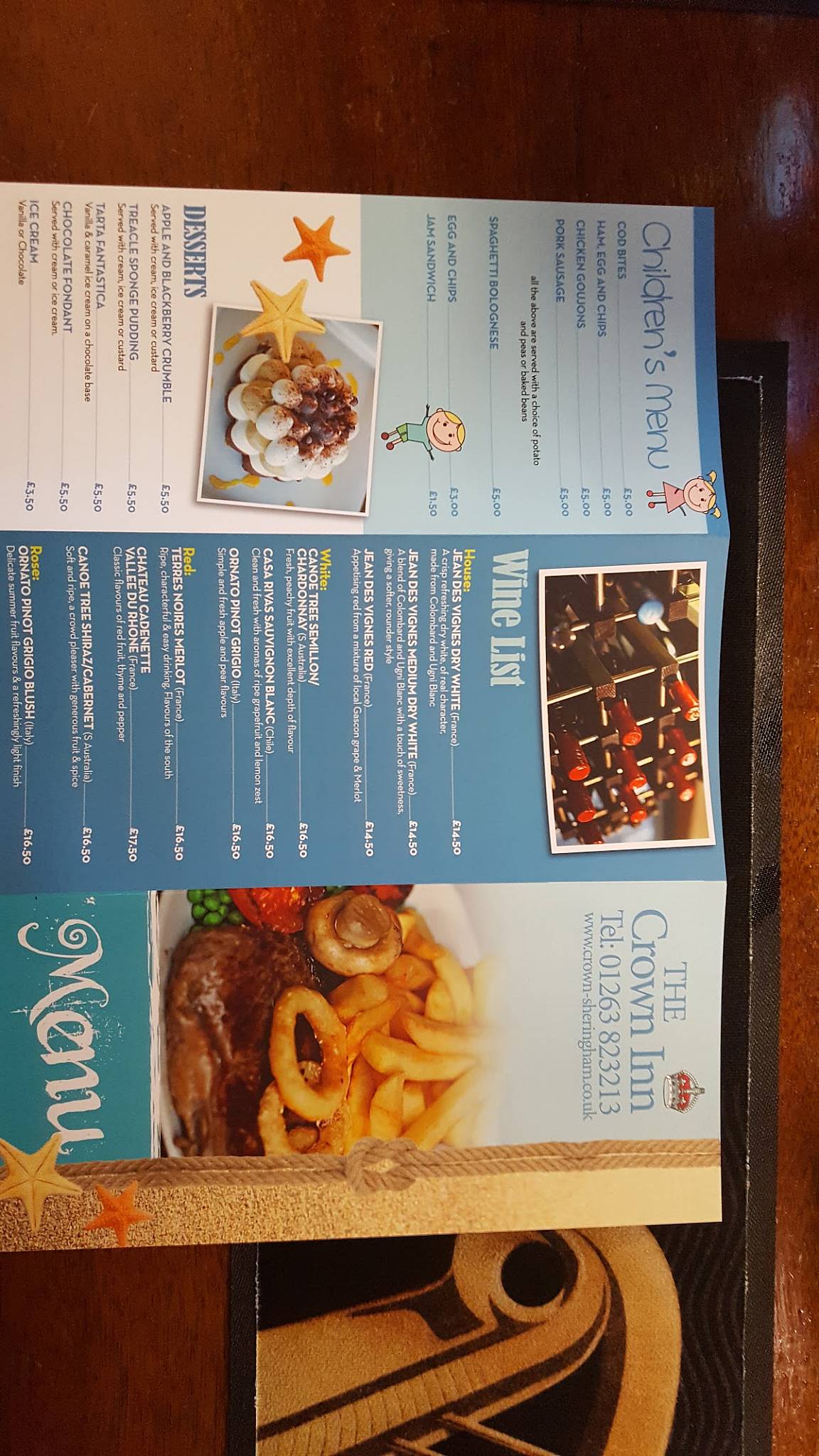 Menu at The Crown Sheringham pub & bar, Sheringham