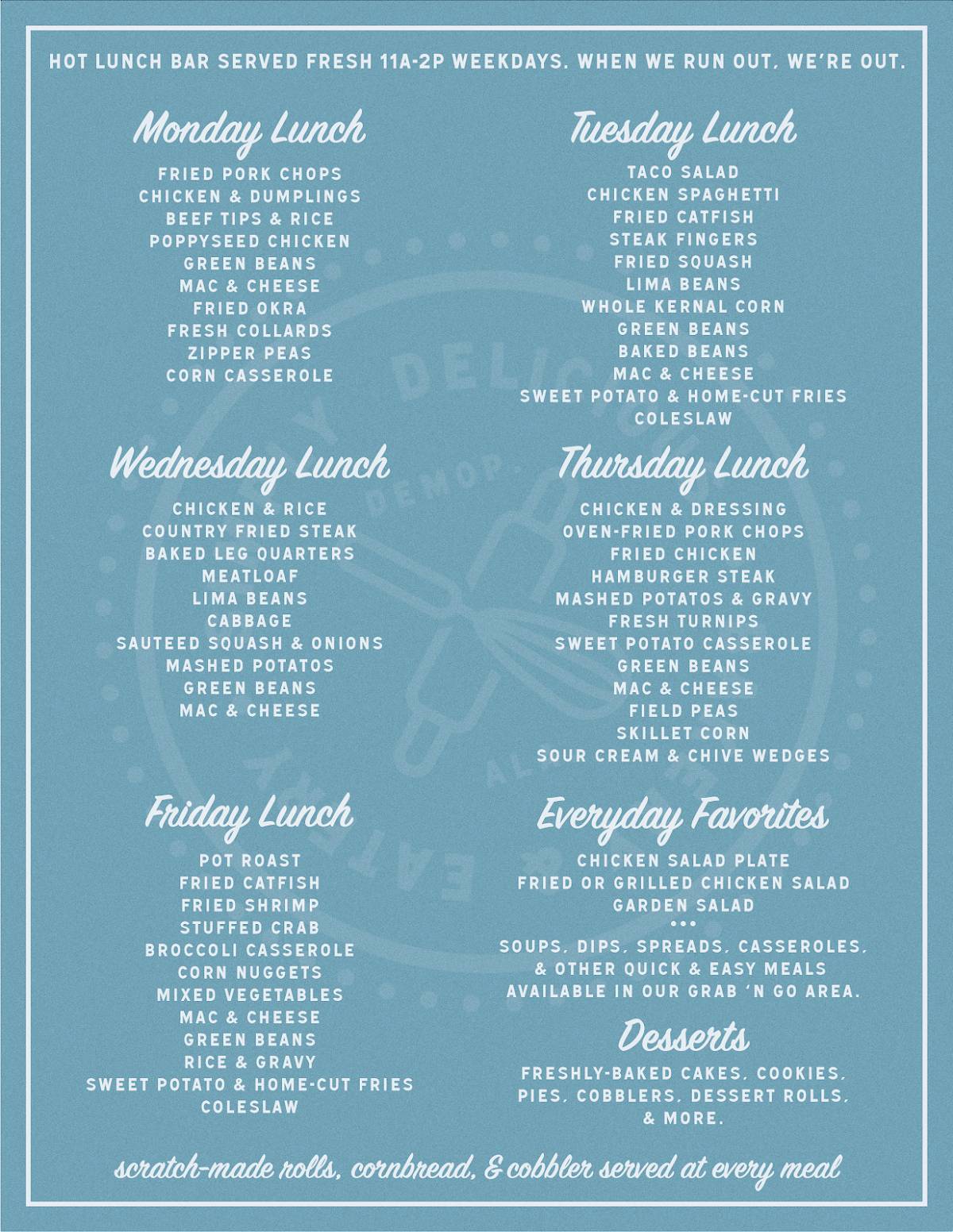 Menu at Simply Delicious Bakery & Eatery, Demopolis