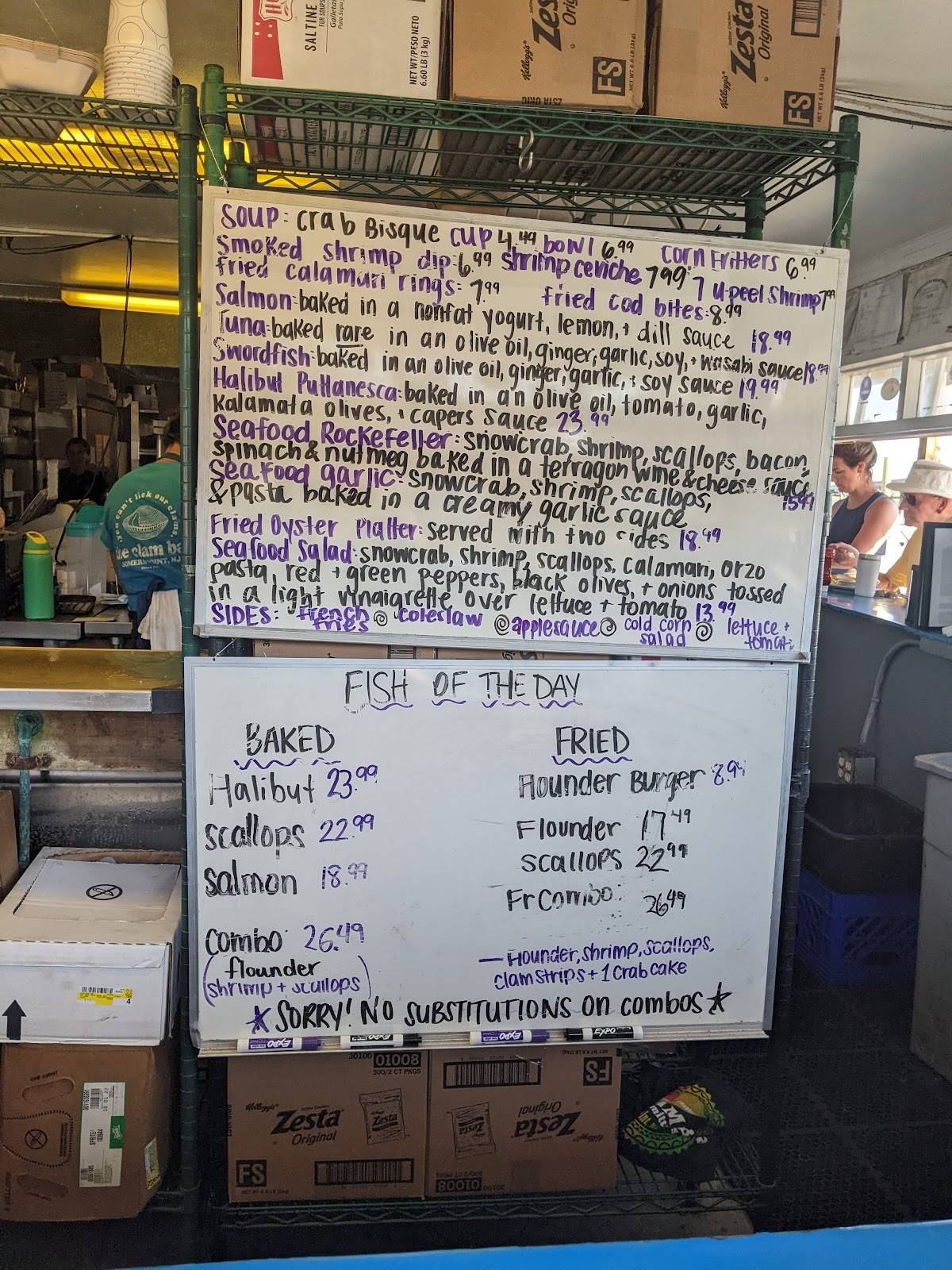 Menu at Smitty's Clam Bar, Somers Point